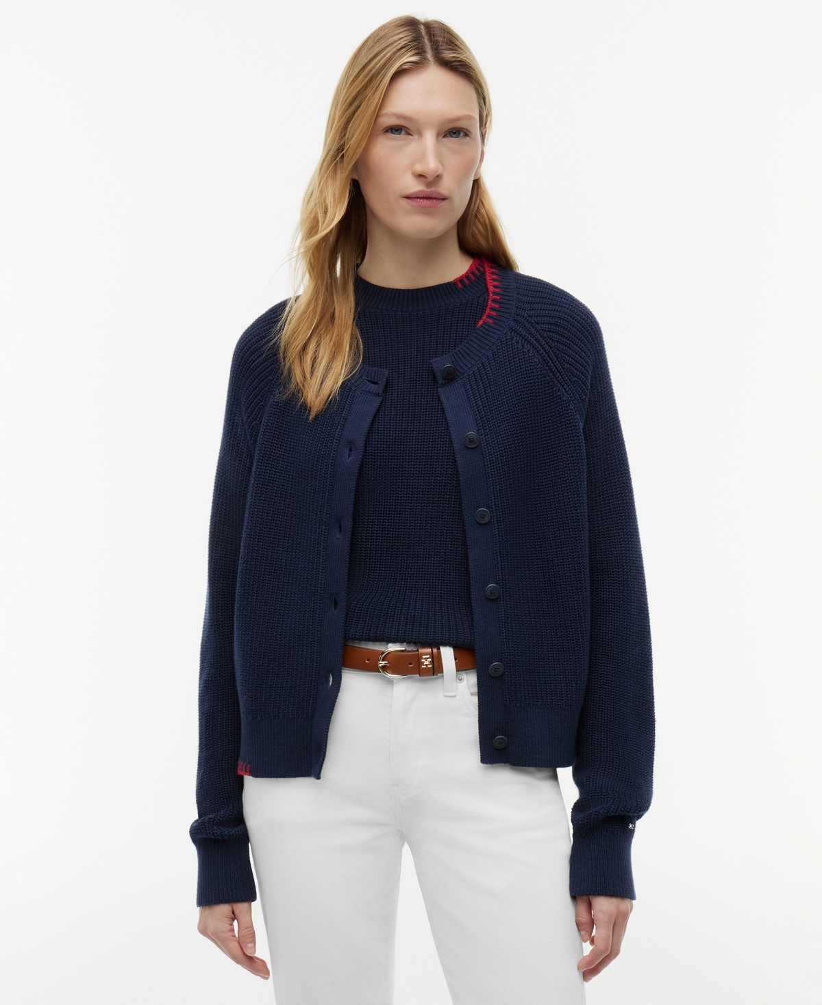 Click here for Tommy Hilfiger Womens Crochet Detail Crewneck Card... prices