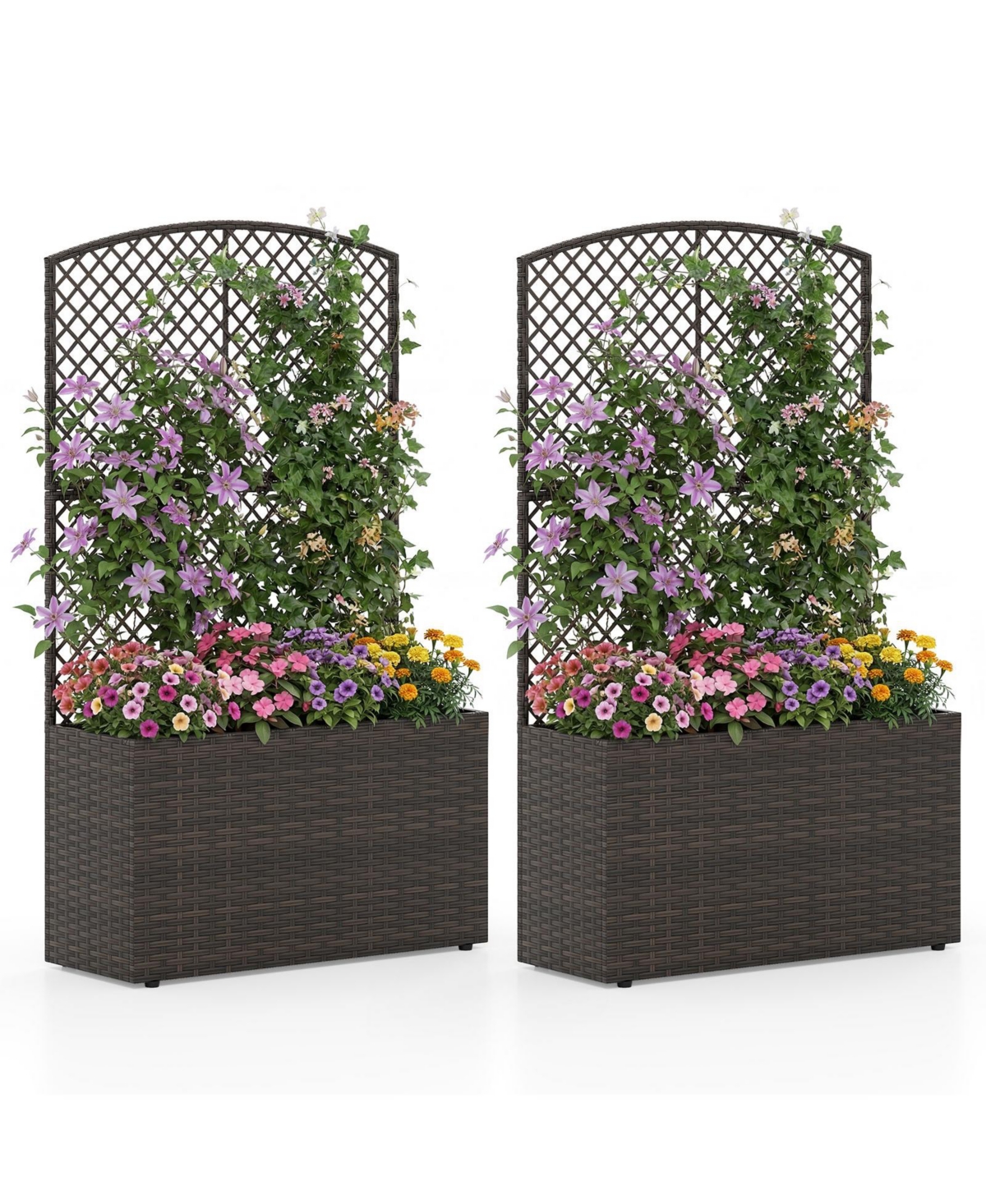 Click here for Gymax Raised Garden Bed Trellis Wicker Planter Box... prices