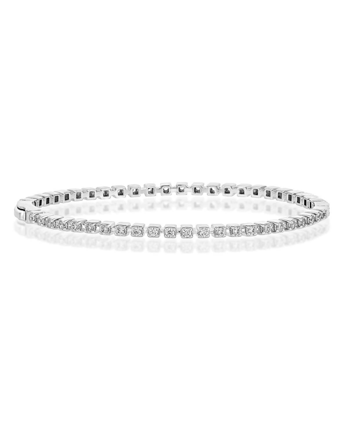 Click here for Simona Round 4-Prong Cz Bangle - Silver prices