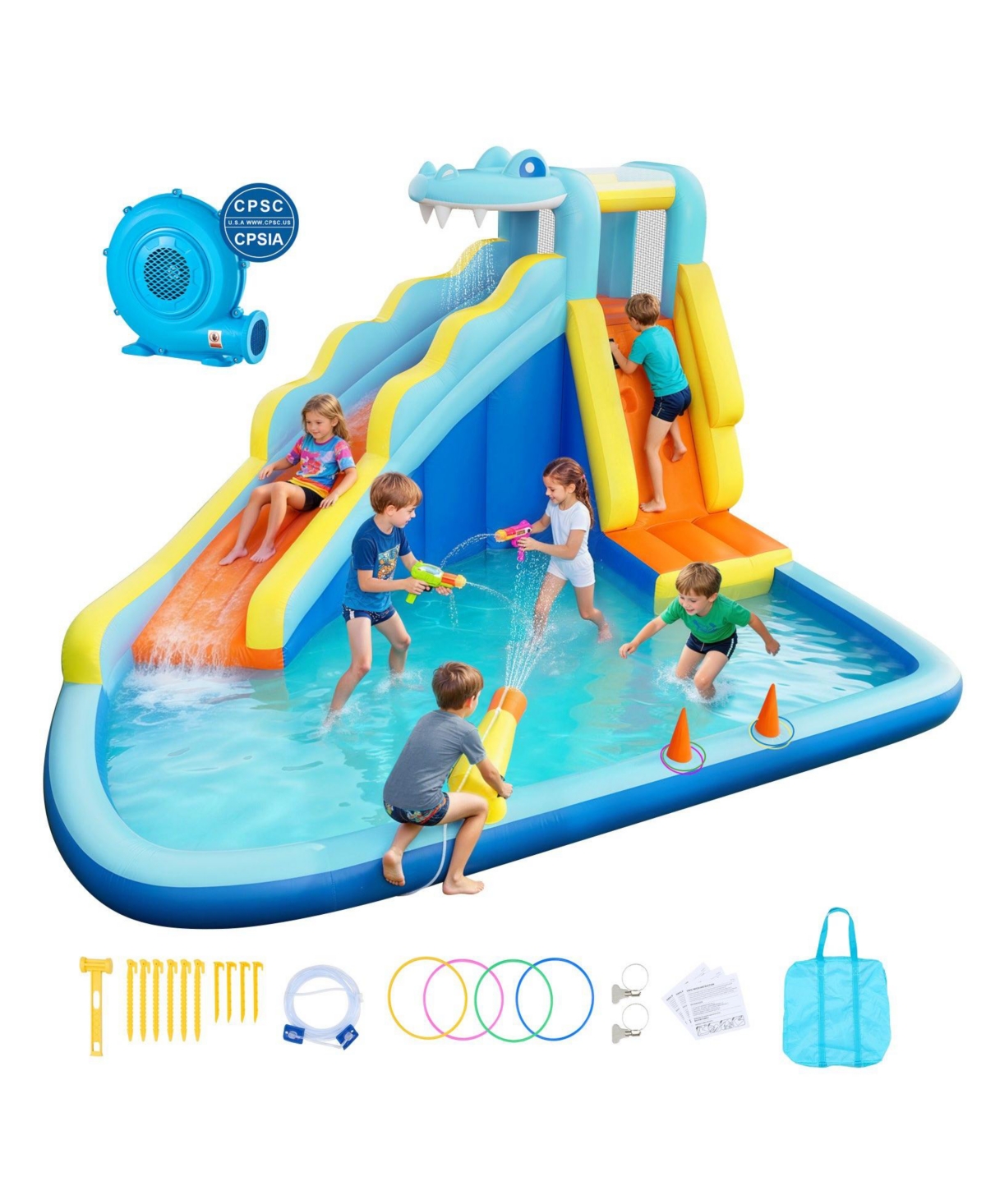 Click here for Mecale Bounce House Water Slide with Ring Toss - B... prices