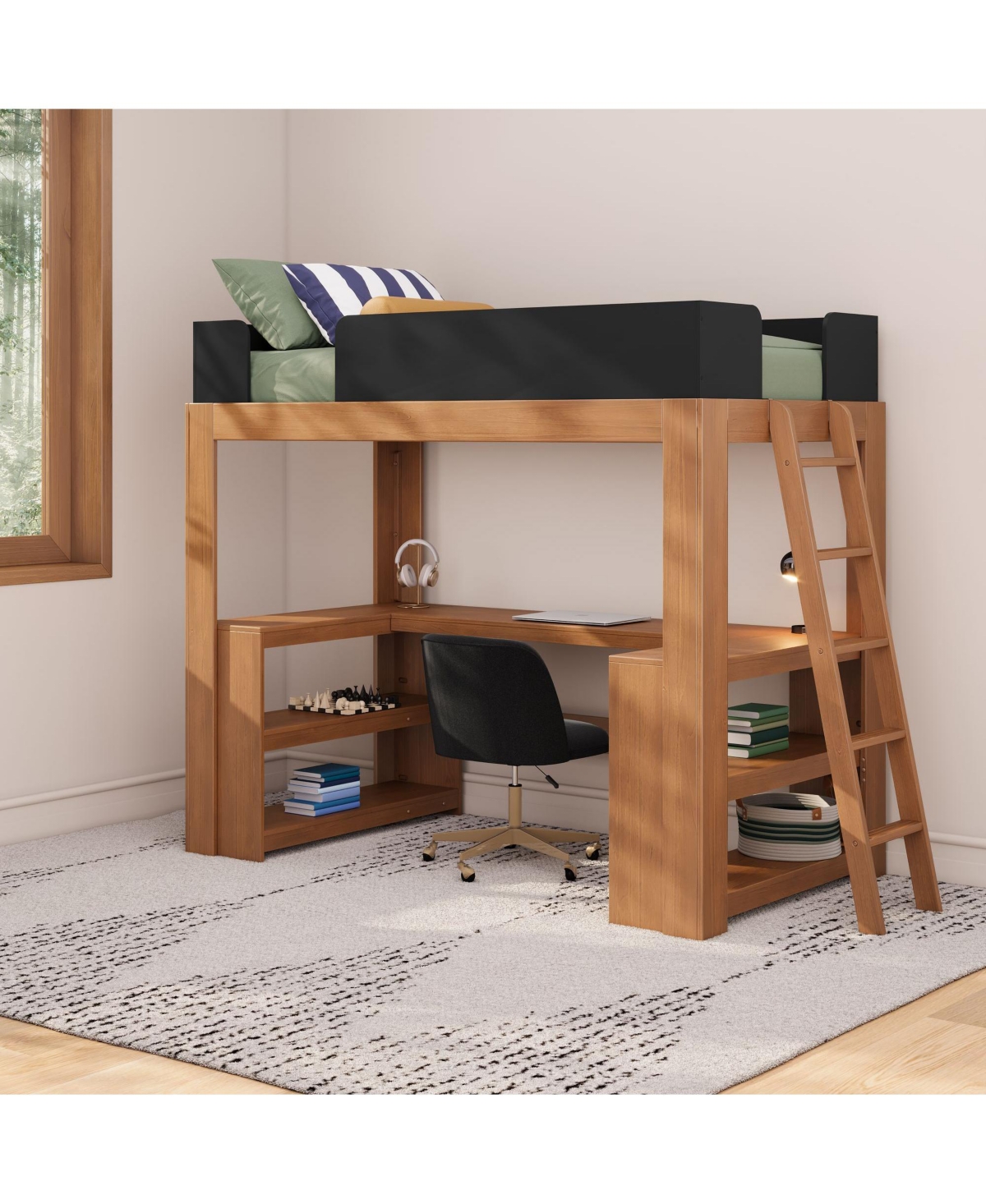 Click here for Max and Lily Mid-Century Modern Twin Loft Bed with... prices