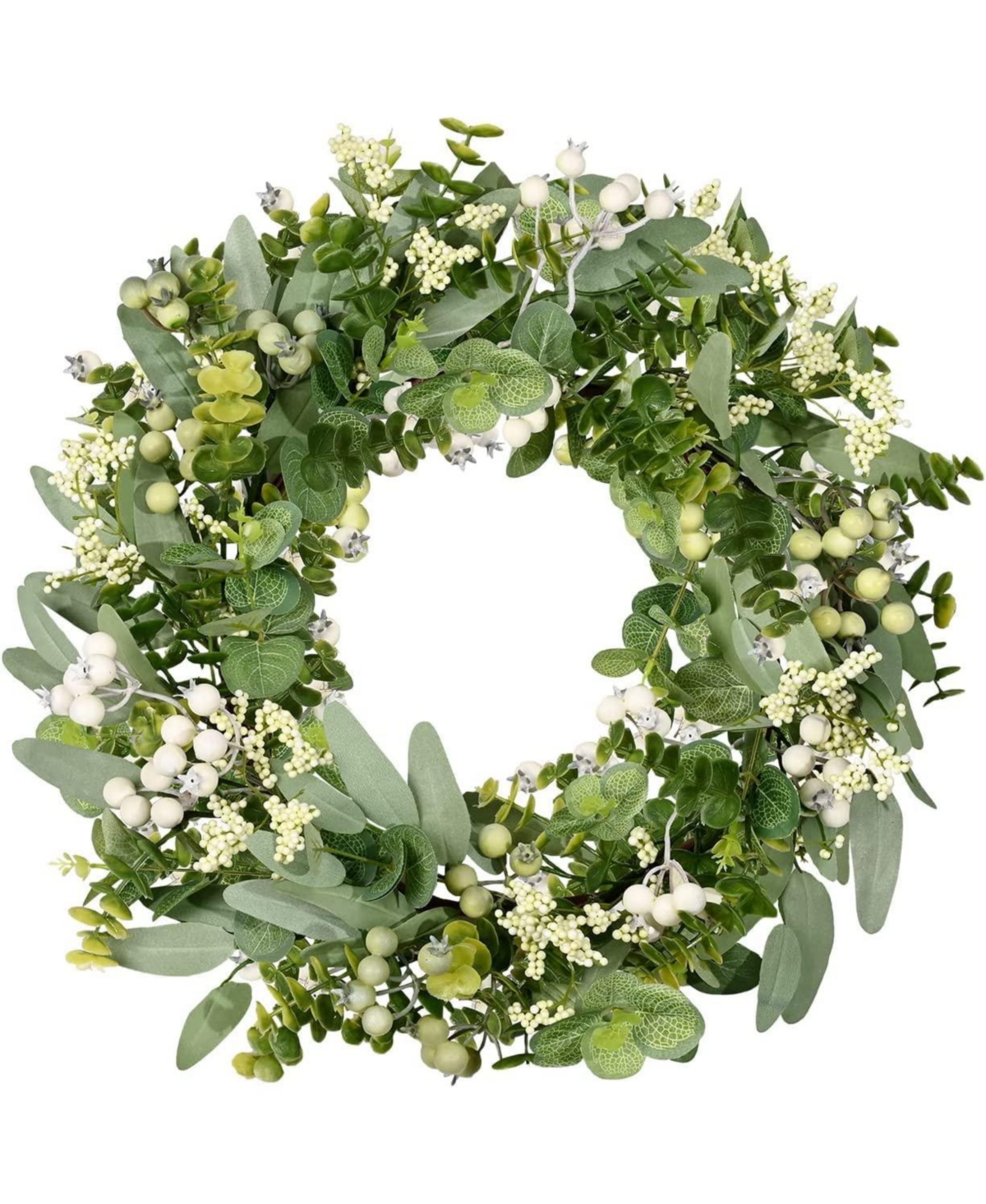 Click here for Gnuadz 18 Eucalyptus Boxwood Berry Wreath Front Do... prices