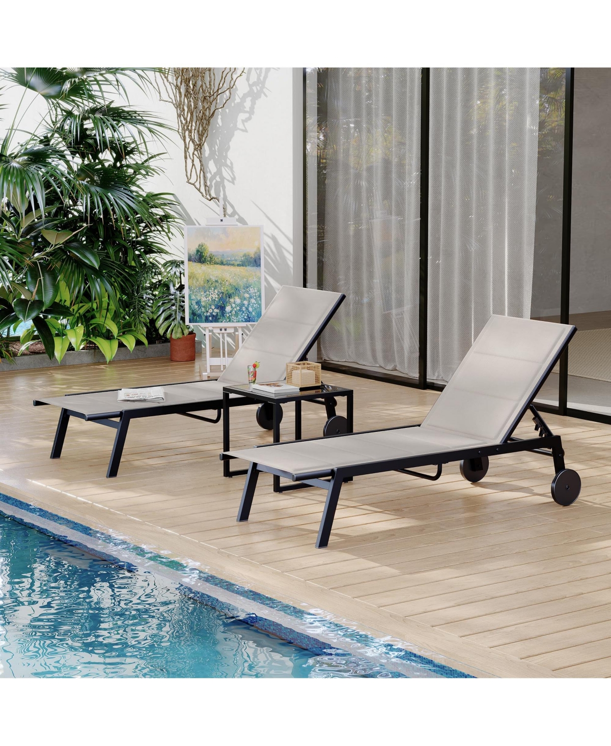 Click here for Gaomon 3-Piece Patio Chaise Lounge Chair Set with... prices