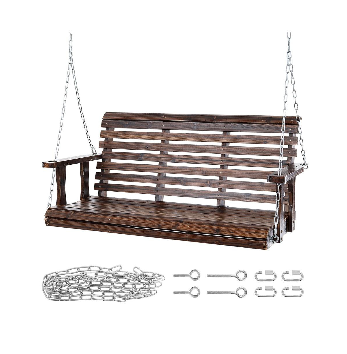 Click here for Sugift Wooden Porch Swing Bench with Hanging Chain... prices
