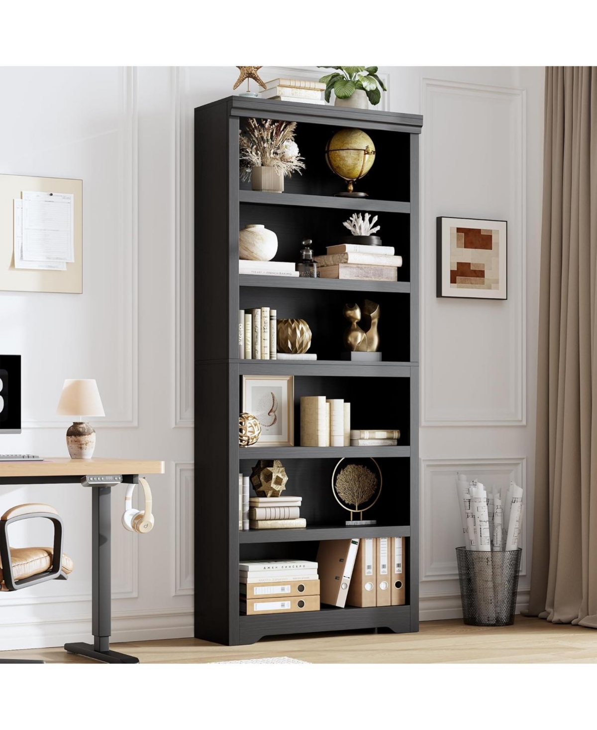 Click here for gaomon 6-Tier Farmhouse Bookshelf  75 Tall Open Bo... prices