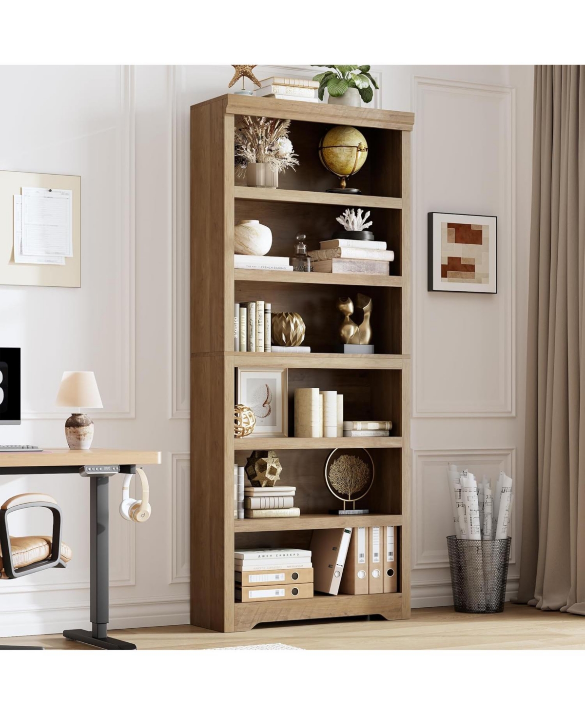 Click here for gaomon 6-Tier Farmhouse Bookshelf  75 Tall Open Bo... prices