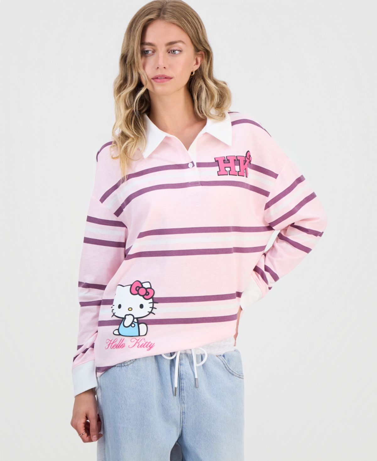 Click here for Sanrio Juniors Hello Kitty Graphic Rugby Shirt - B... prices