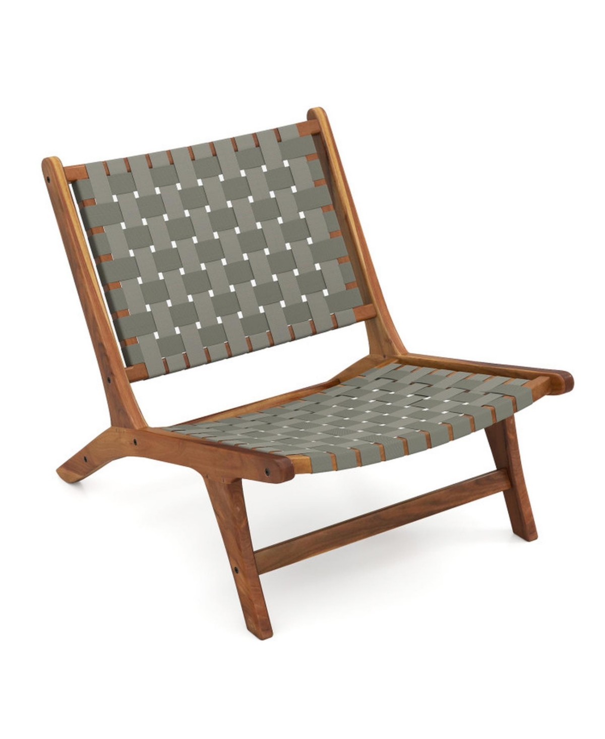 Click here for Sugift Mid-Century Teak Wood Accent Chair with Nyl... prices