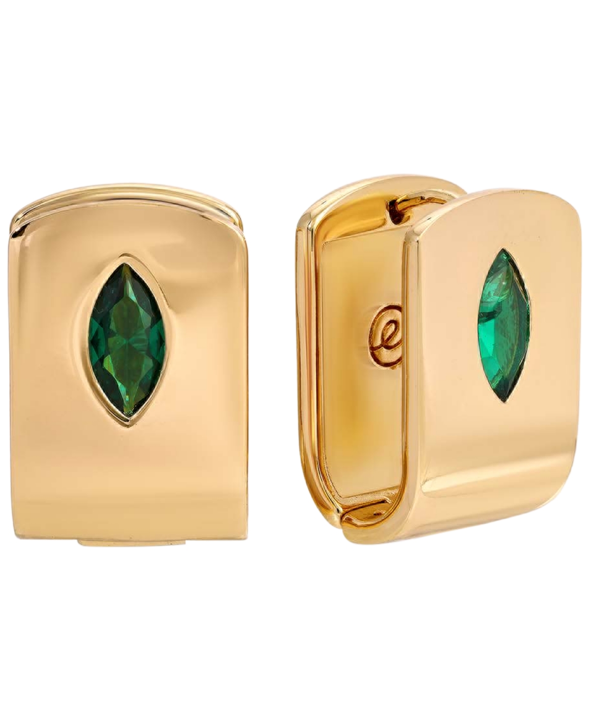 Click here for Ettika 18k Gold-Plated Marquise Crystal Huggie Ear... prices
