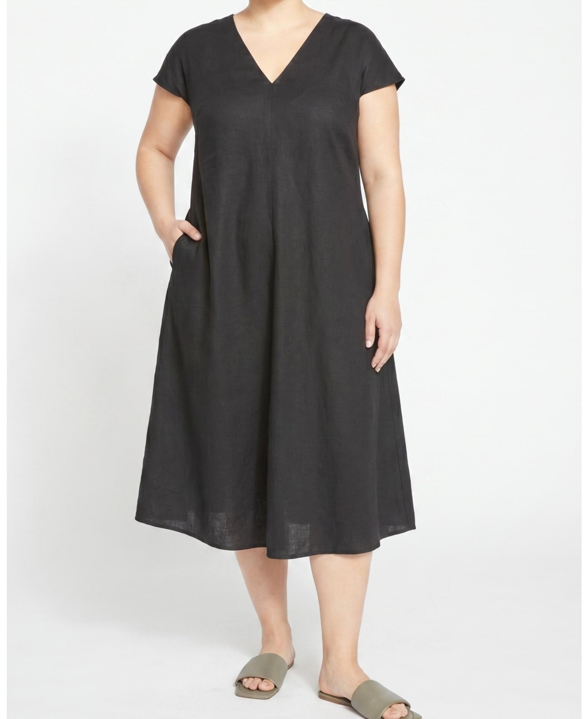 Click here for Universal Standard Plus Size Louvre Bow Back Linen... prices
