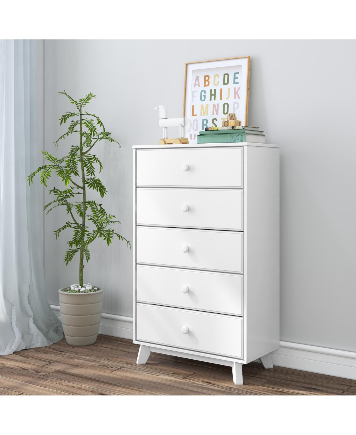 Click here for Max & Lily 5 Drawer Dresser. - White prices