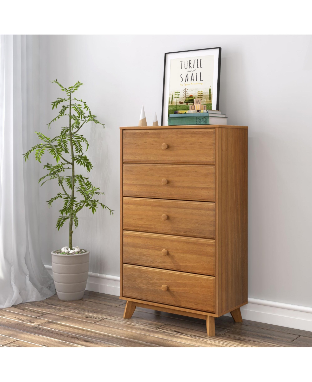 Click here for Max & Lily 5 Drawer Dresser. - Pecan prices