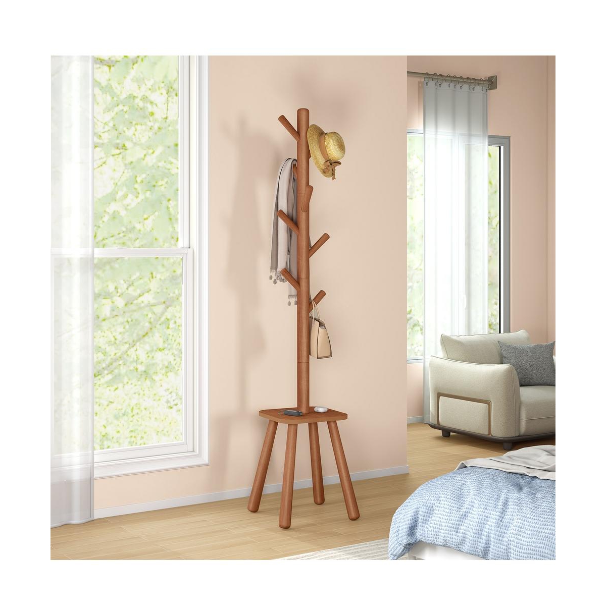 Click here for Slickblue Modern Tall Coat Rack with Hooks and Top... prices