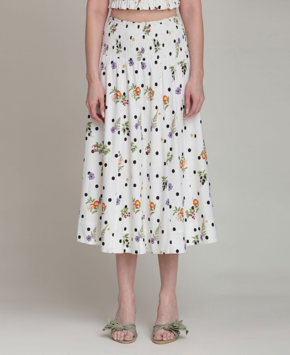 Click here for Avec Les Filles Womens Printed Smocked Waist Midi... prices