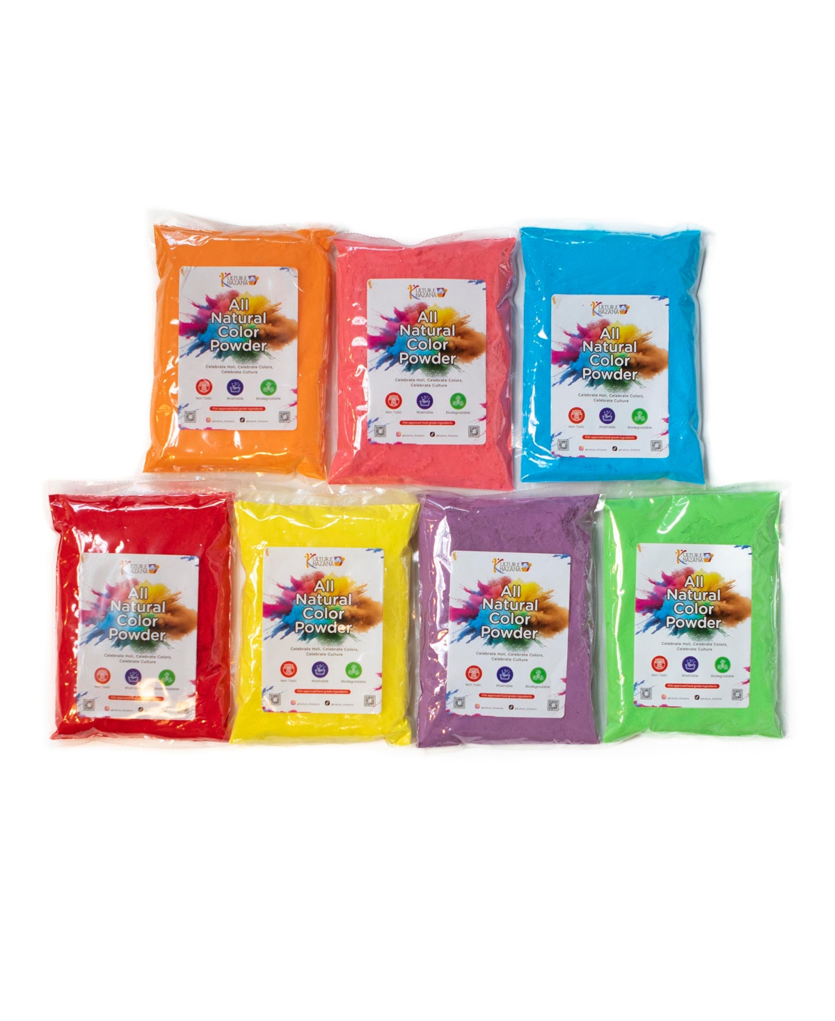 Click here for Kulture Khazana Holi Color Powder: 1lb Bags - 7 Pa... prices