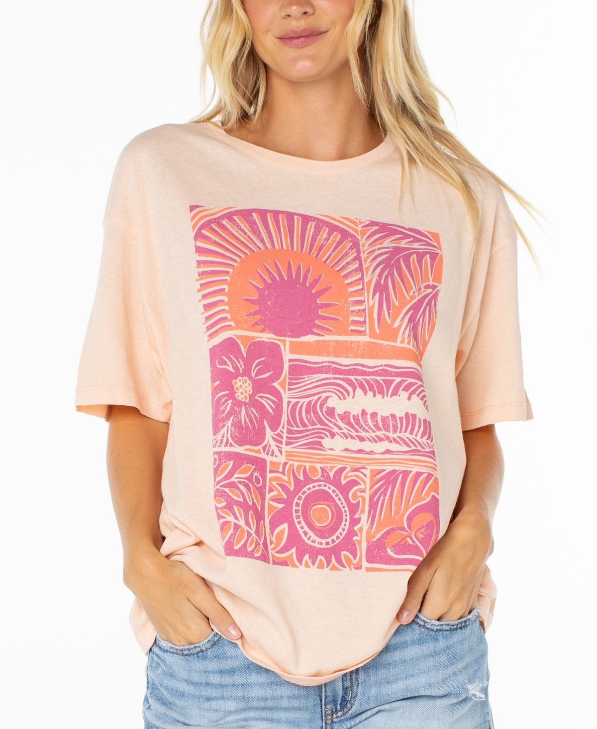 Click here for Roxy Womens Cotton Beach Things T-Shirt - Tropical... prices