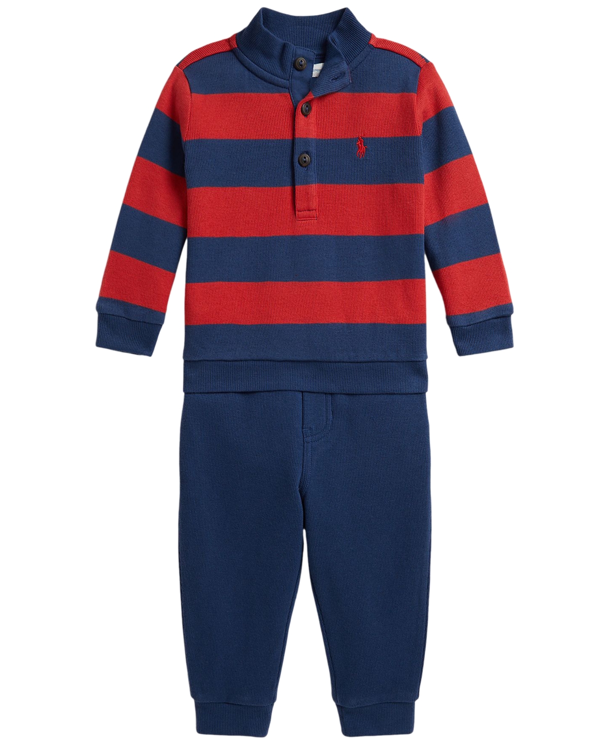 Click here for Polo Ralph Lauren Baby Boys Striped Estate-Rib Pul... prices