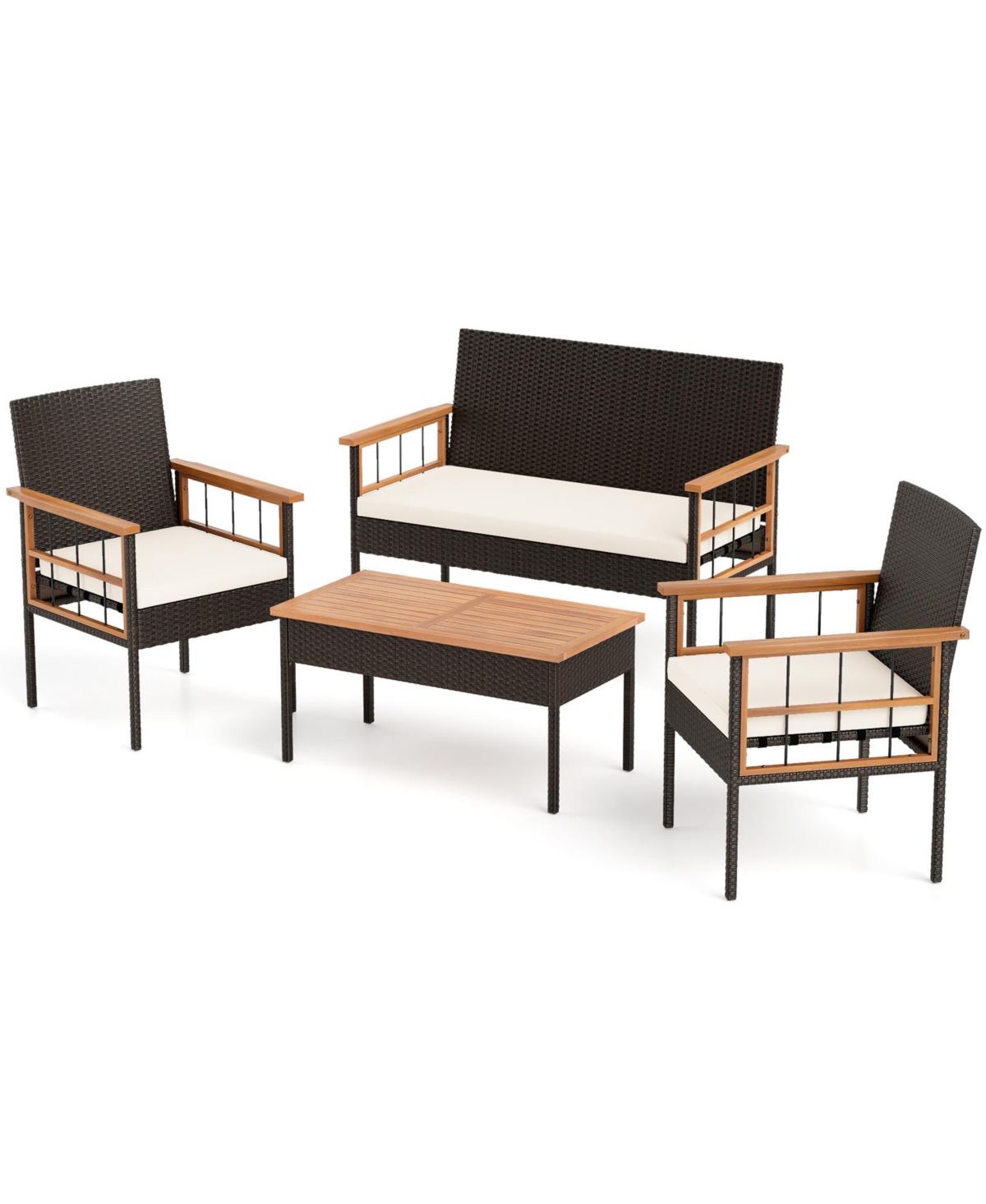 Click here for Slickblue Porch Wicker Furniture Set 4 Piece with... prices