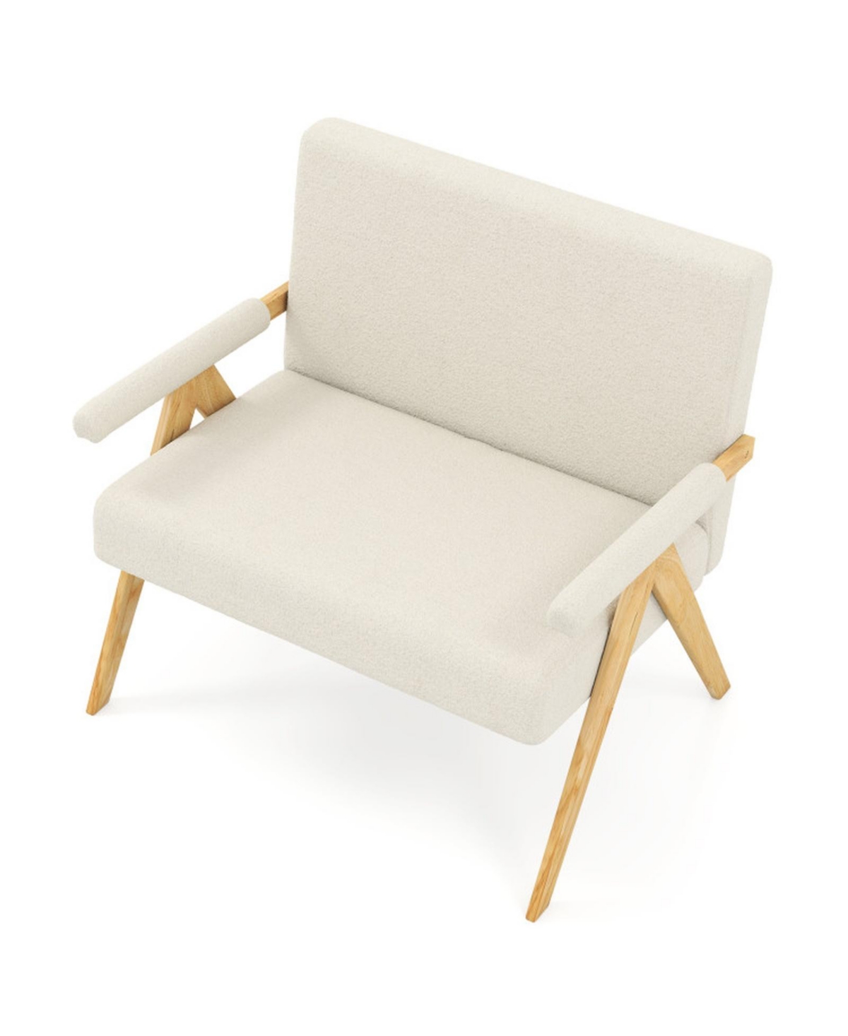 Click here for Gouun Sherpa Fabric Loveseat Sofa with Ergonomic S... prices