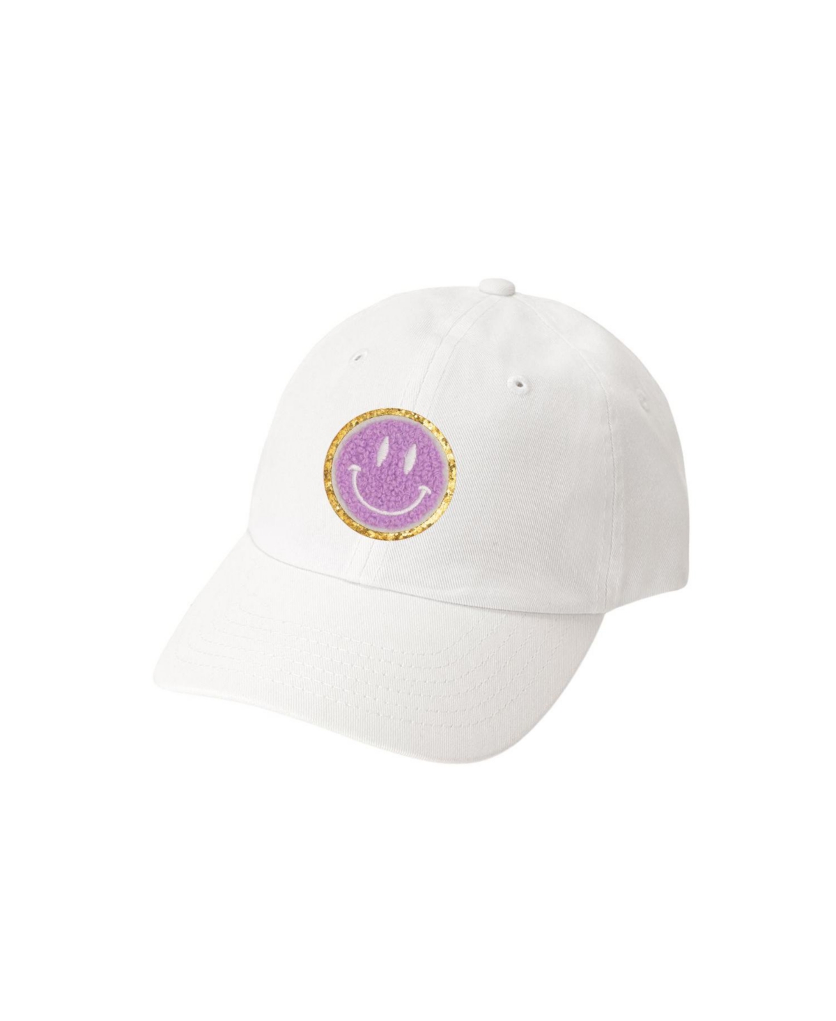 Click here for Sweet Wink Smile Patch Baseball Hat - White prices