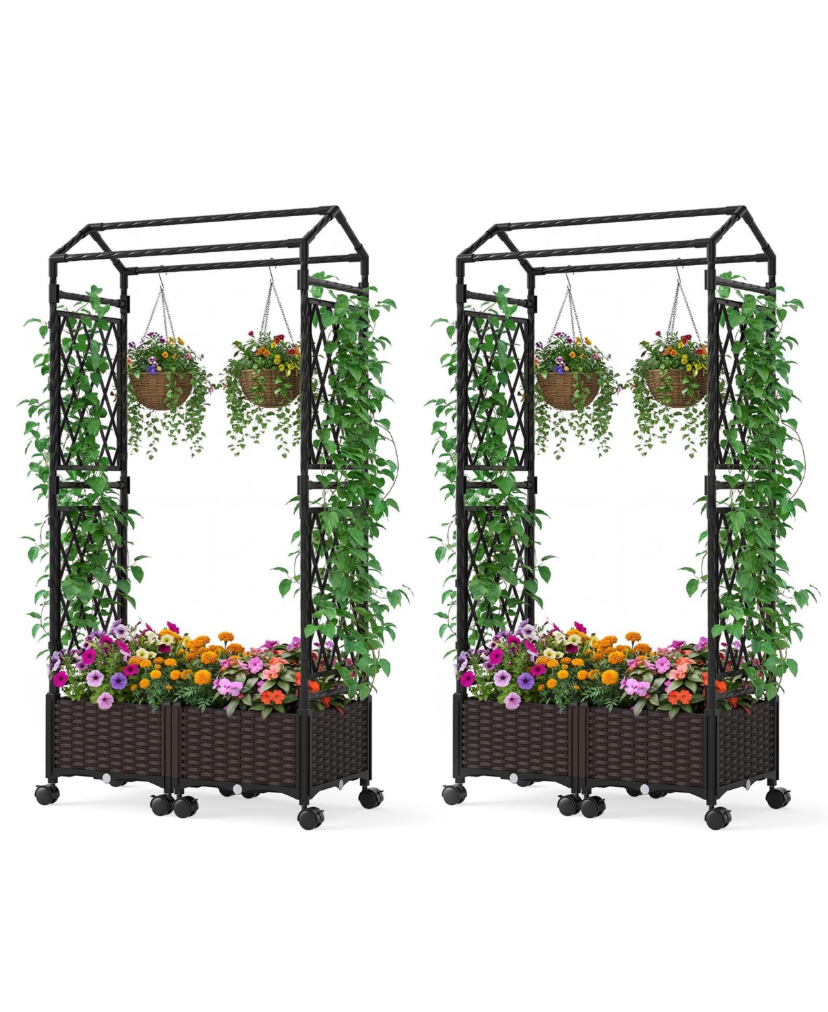 Click here for Gymax 2PCS Self-Watering Planter Boxes with Lattic... prices