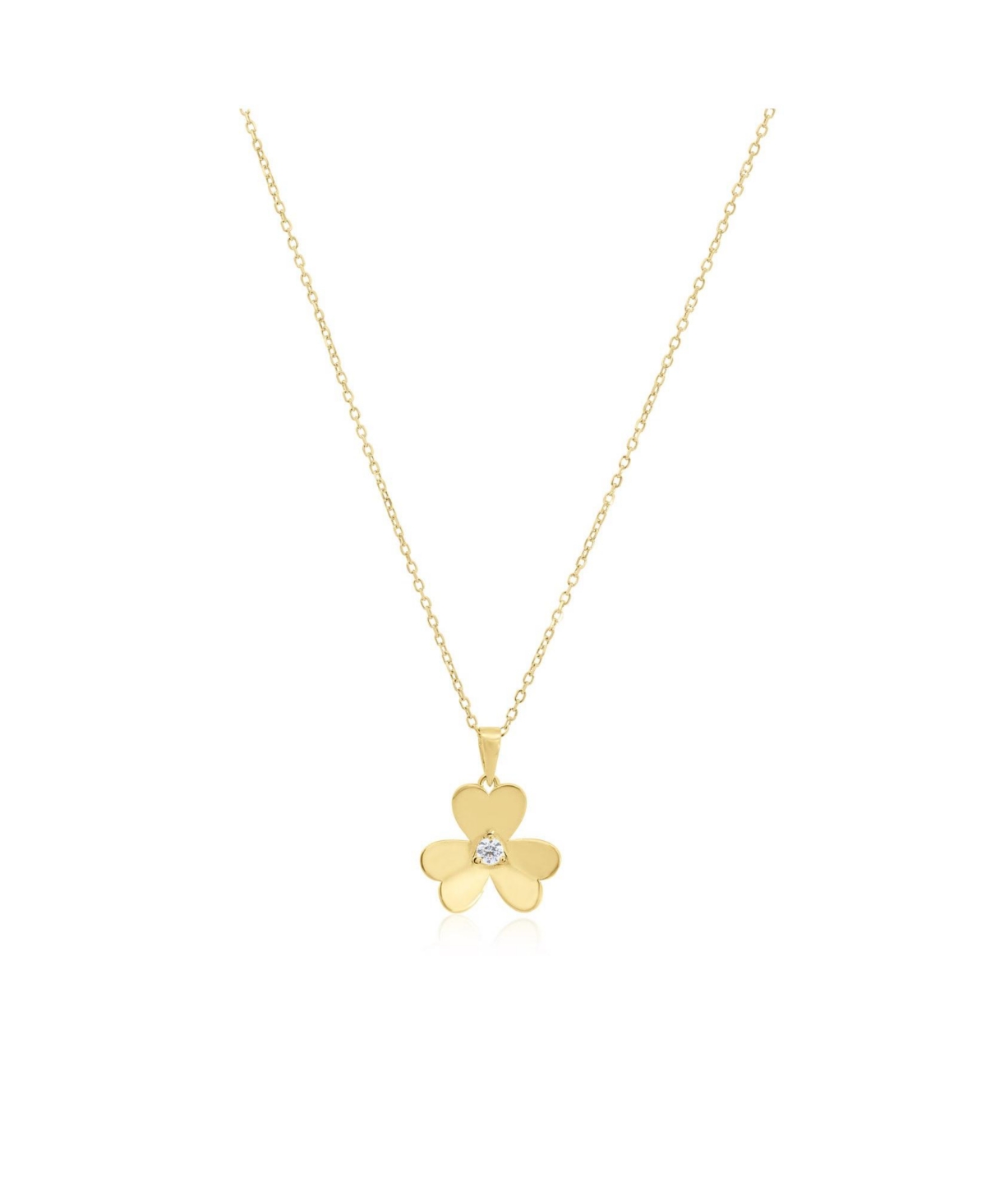 Click here for The Lovery Clover Petal Cz Necklace 14K Gold-Plate... prices