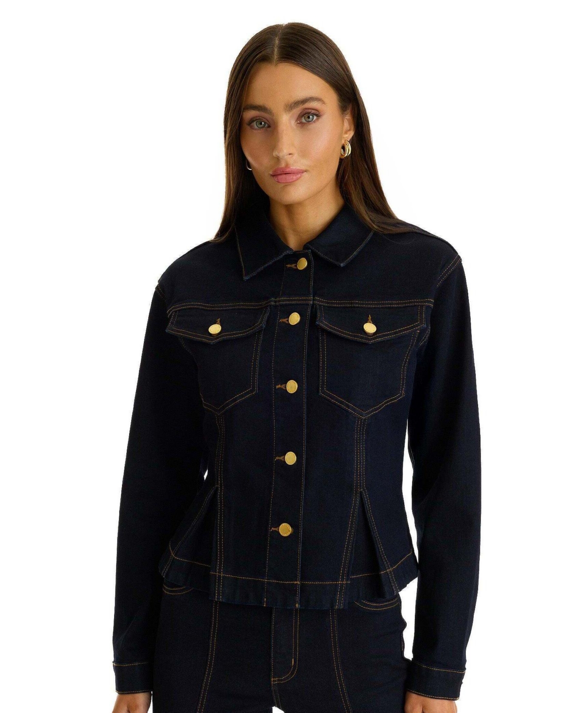 Click here for The Noli Shop Womens Bethanie Denim Jacket - Indig... prices