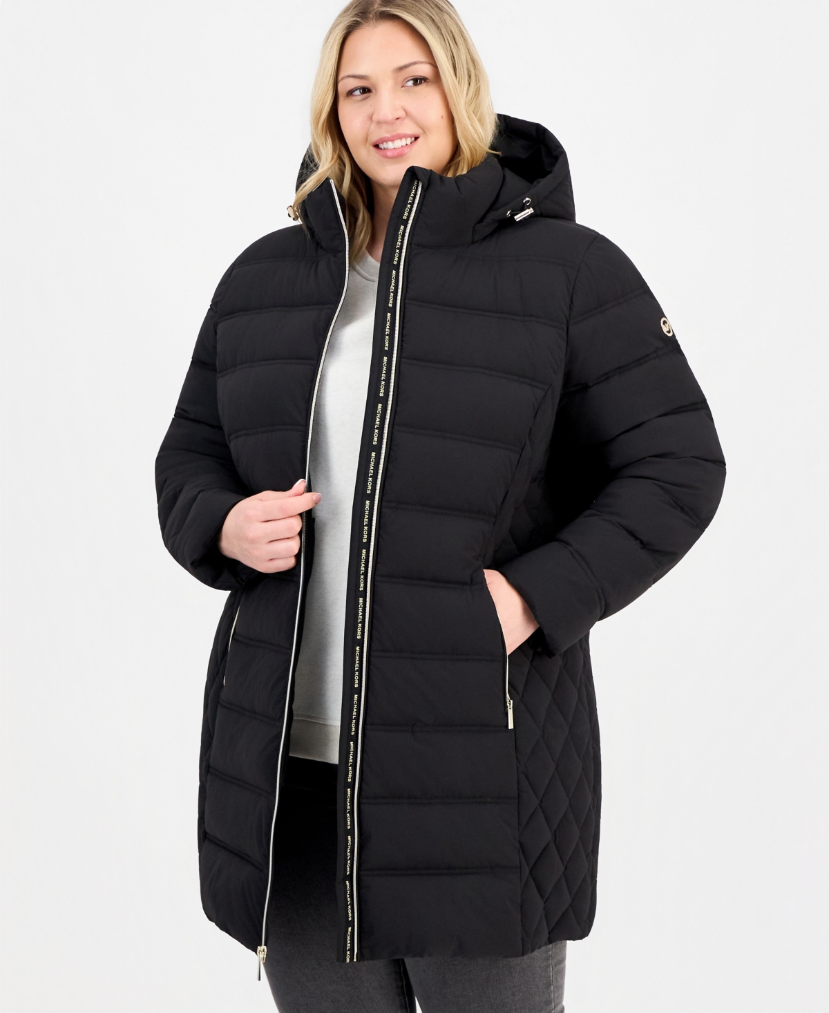 Click here for Michael Kors Plus Size Hooded Packable Puffer Coat... prices