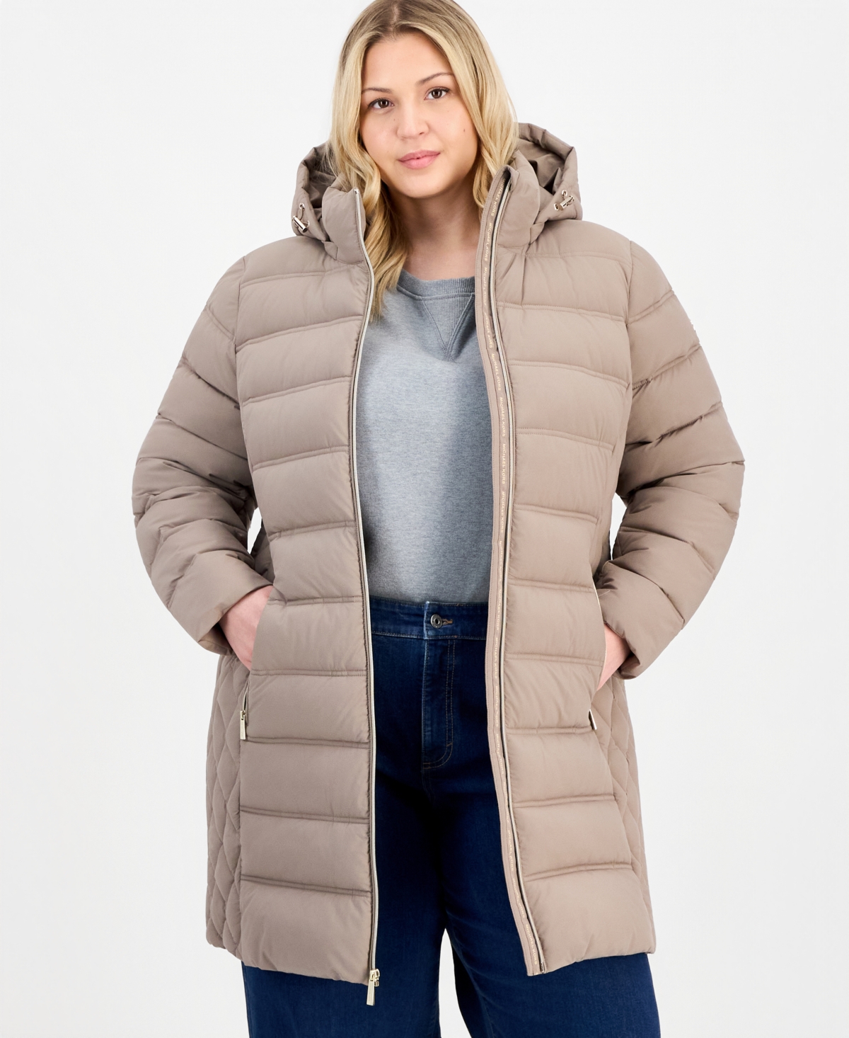 Click here for Michael Kors Plus Size Hooded Packable Puffer Coat... prices