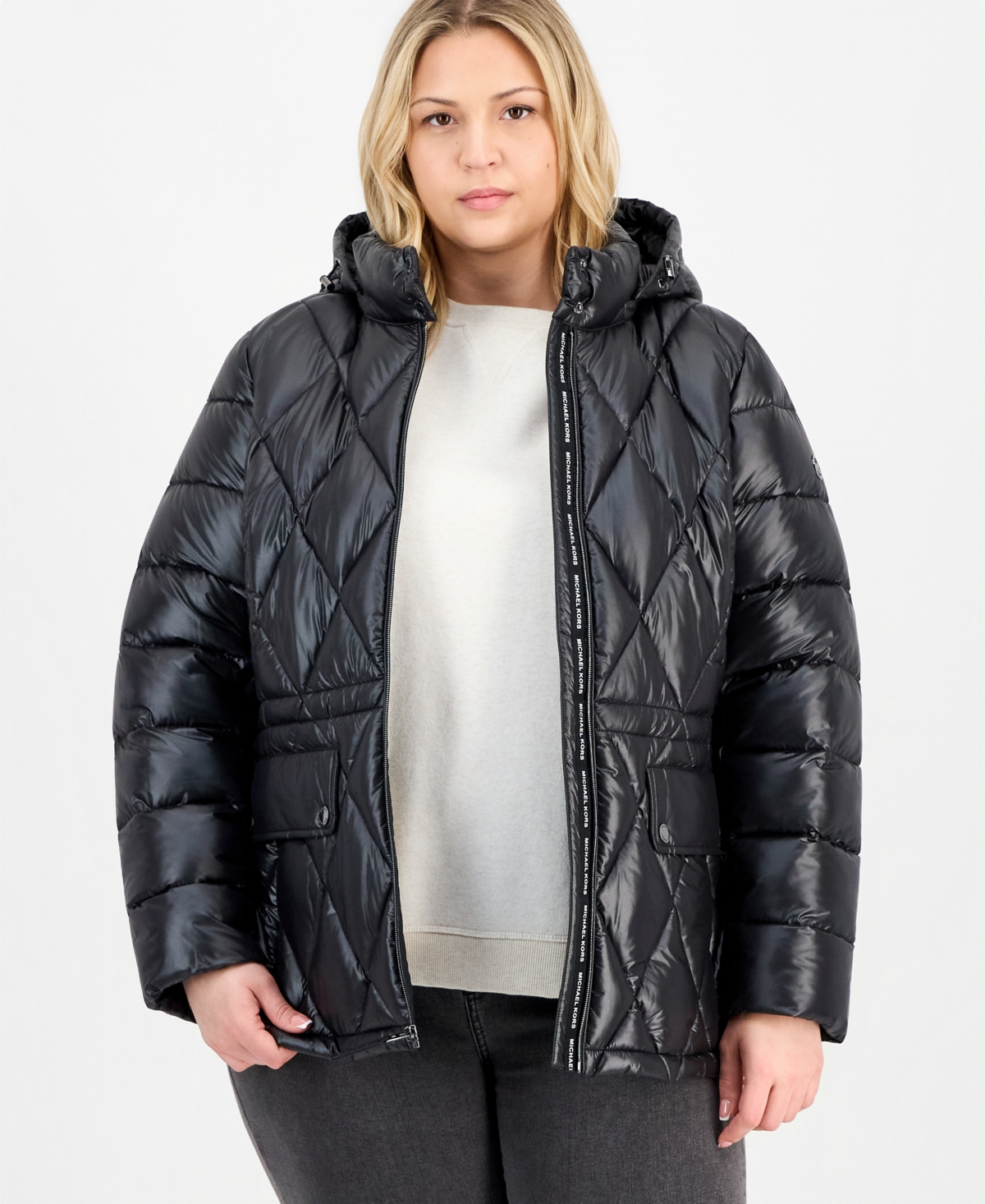 Click here for Michael Kors Plus Size Hooded Packable Puffer Coat... prices