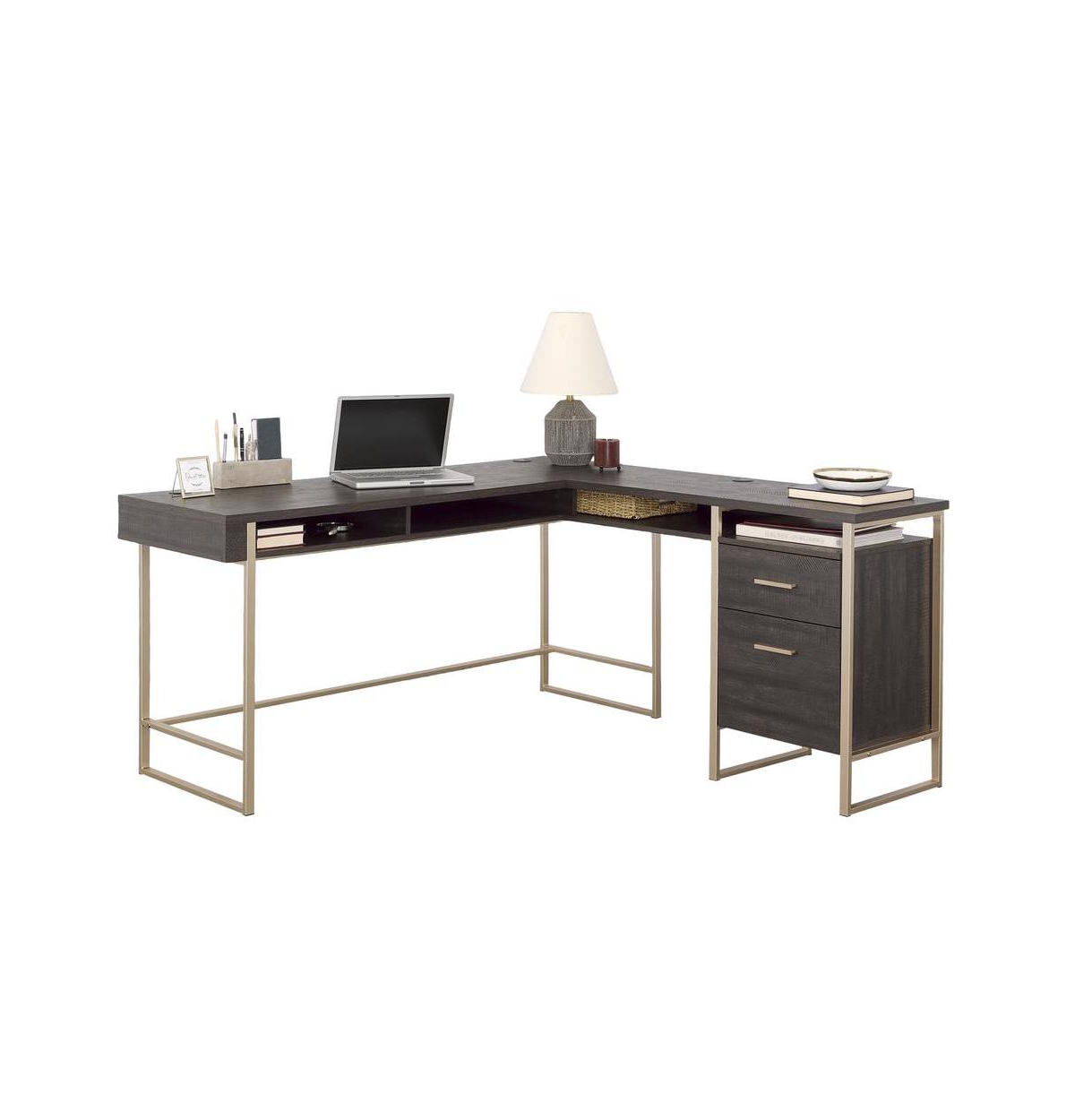 Click here for Sauder Walter Heights L Desk  Blade Walnut finish... prices