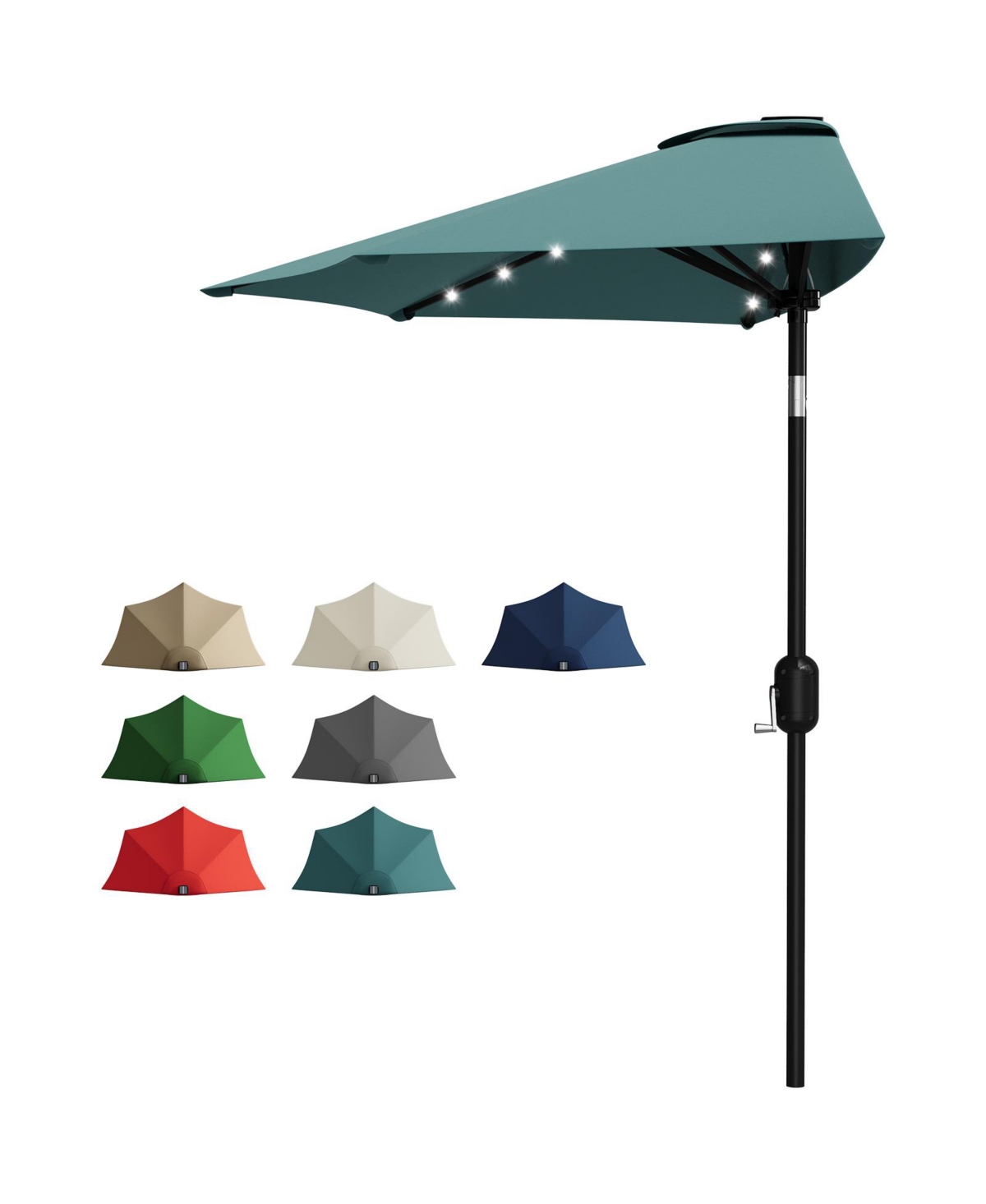 Click here for homfan 9FT Half Patio Umbrella with Led Lights  Uv... prices