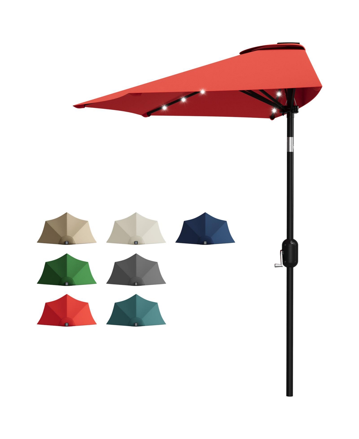 Click here for homfan 9FT Half Patio Umbrella with Led Lights  Uv... prices