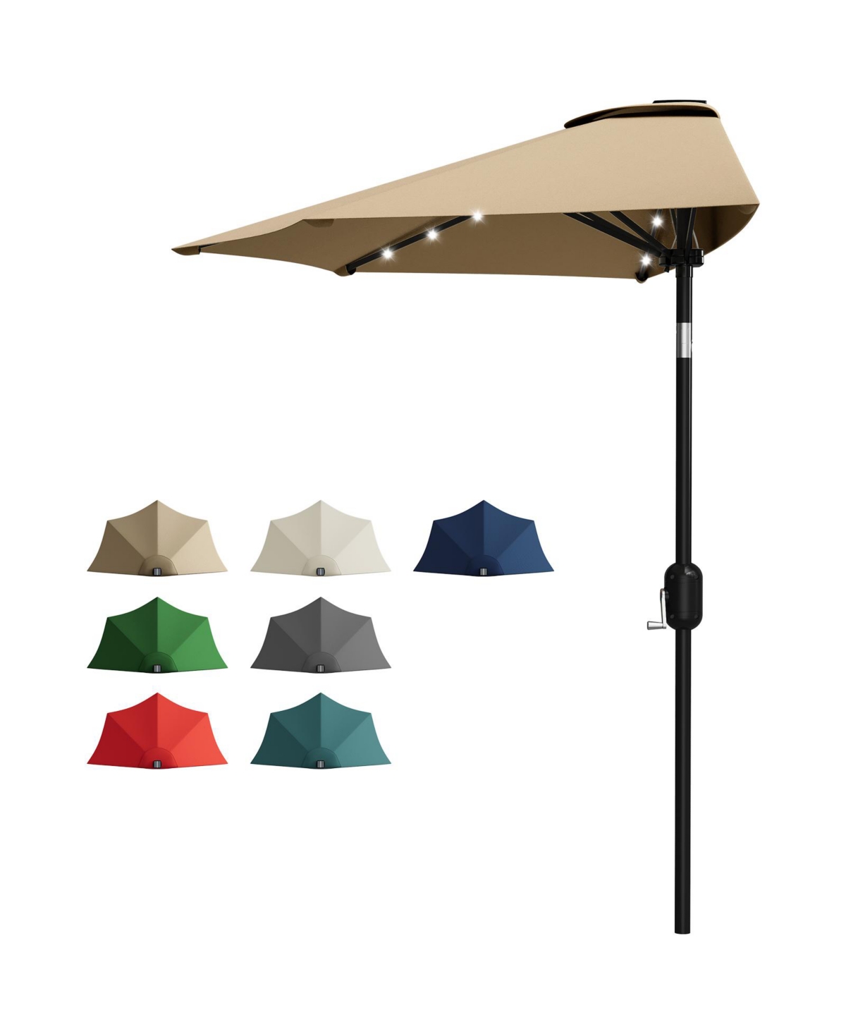 Click here for homfan 9FT Half Patio Umbrella with Led Lights  Uv... prices