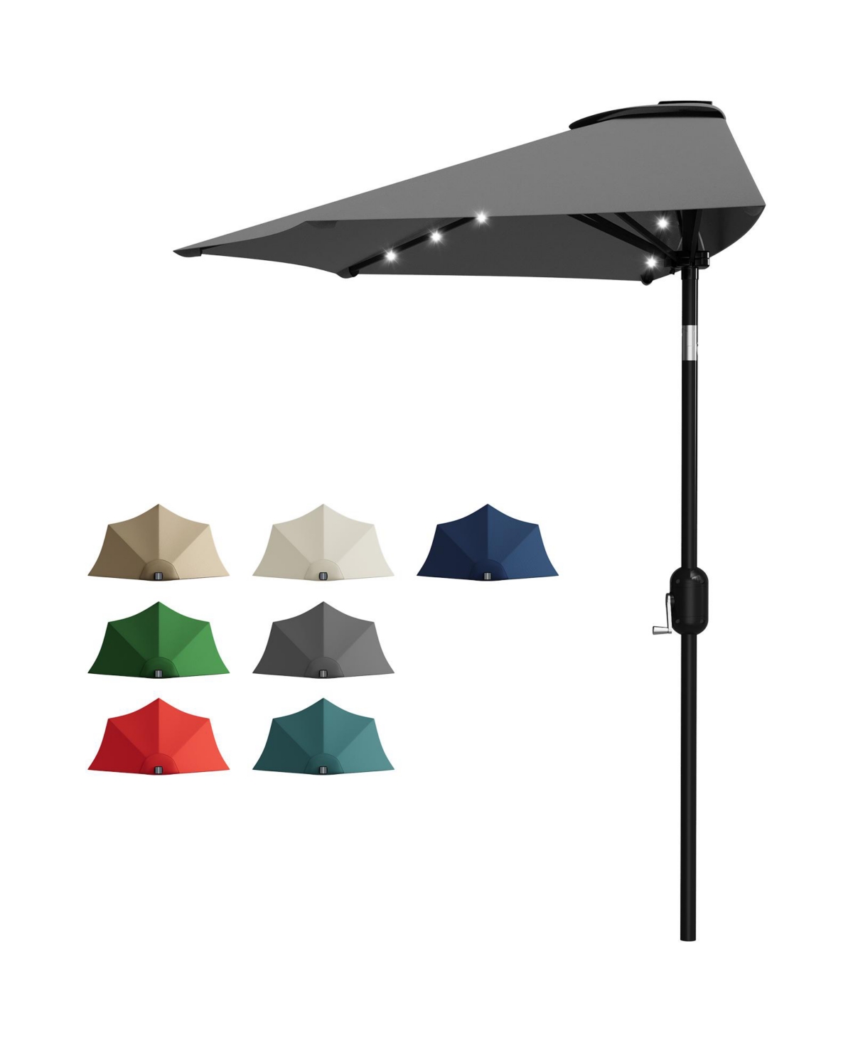 Click here for homfan 9FT Half Patio Umbrella with Led Lights  Uv... prices