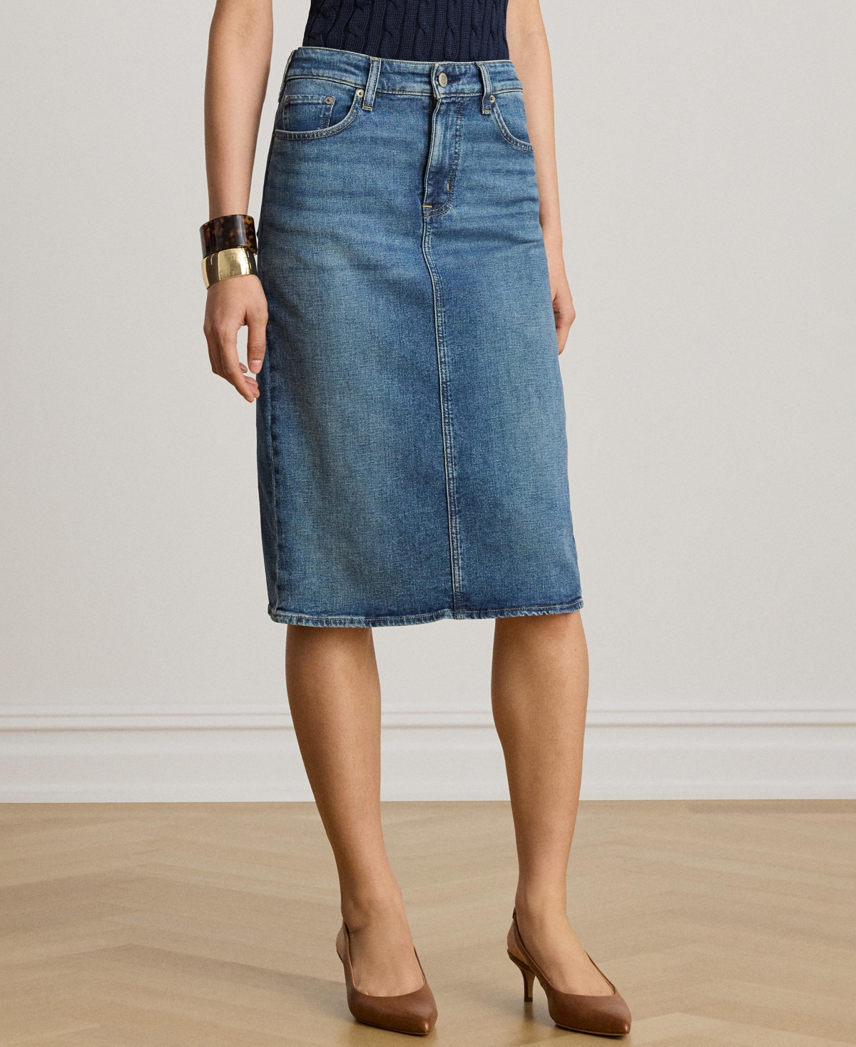 Click here for Lauren Ralph Lauren Womens Denim Pencil Skirt - At... prices