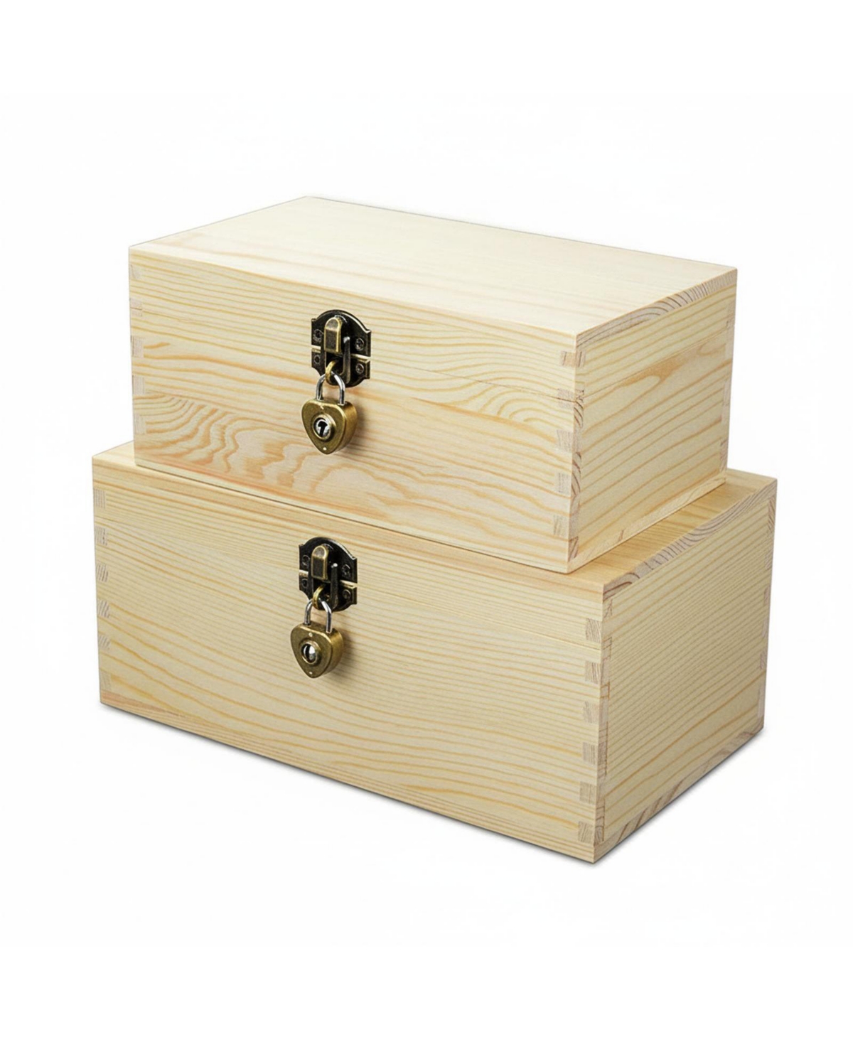 Click here for Yigii Set Of 2 Decorative Wood Storage Boxes Hinge... prices