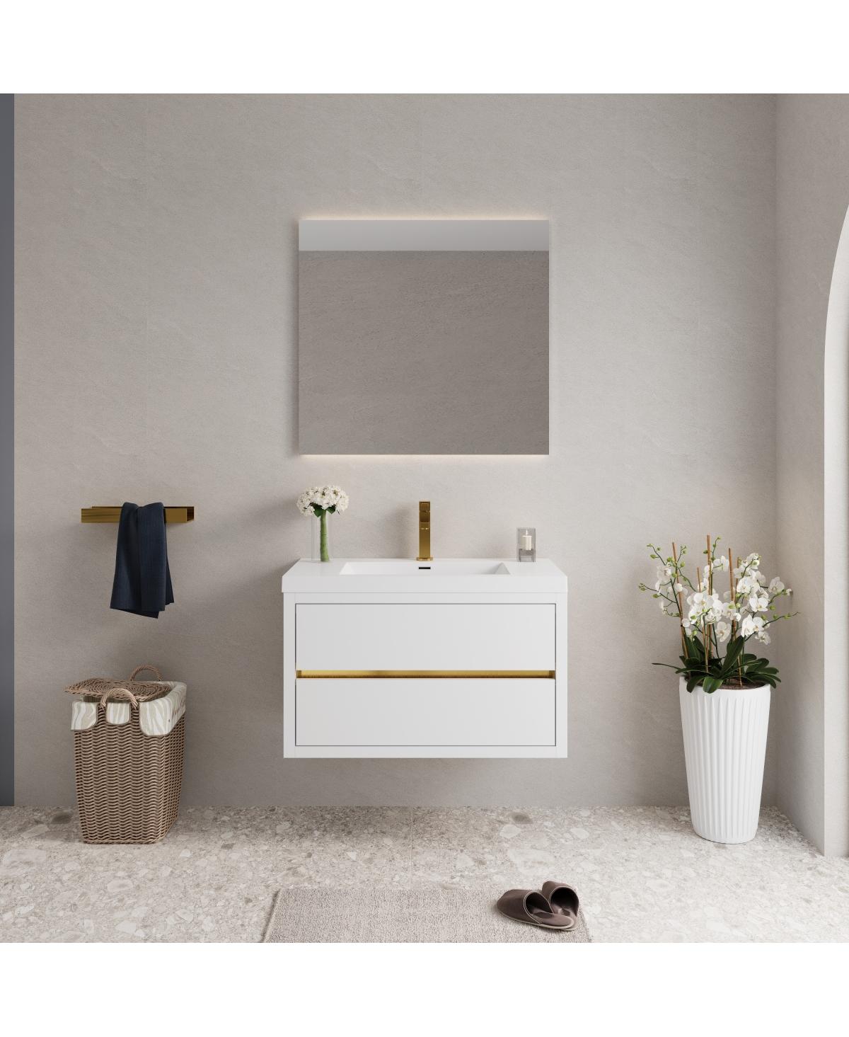 Click here for Sillysis Wall Mounted Bathroom Vanity with Glossy... prices