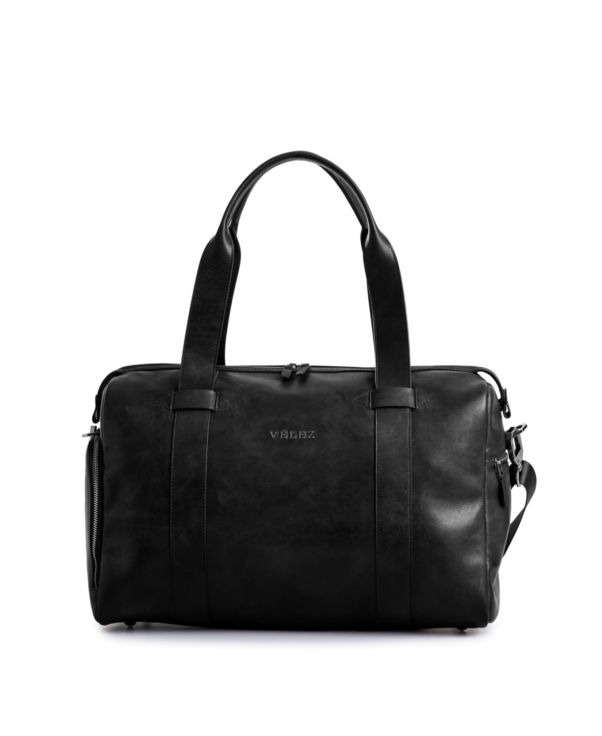 Click here for Velez Leather Duffle Bag Aged Effect - Black prices