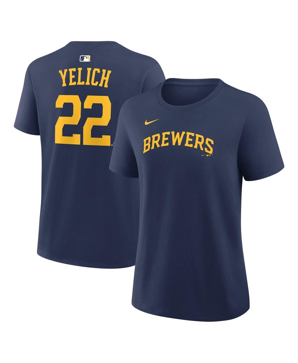 Click here for Nike Womens Christian Yelich Navy Milwaukee Brewer... prices