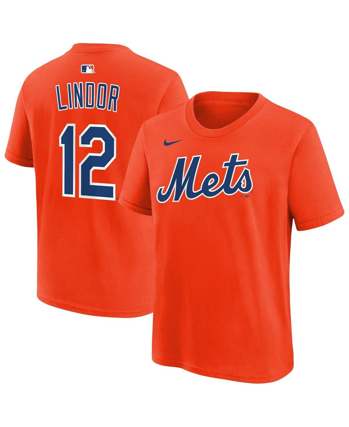 Click here for Nike Big Boys and Girls Francisco Lindor Orange Ne... prices