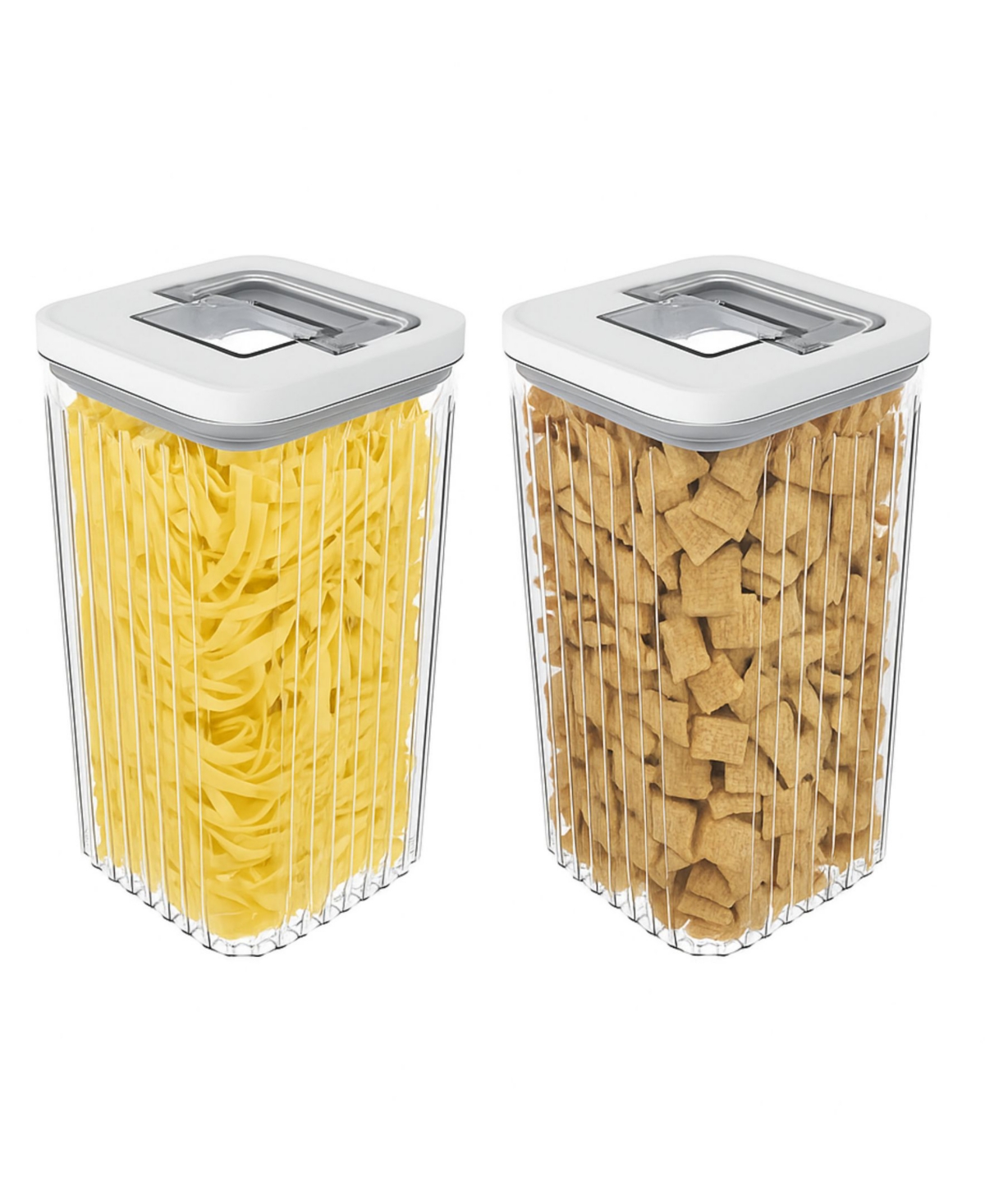 Click here for Oggi Airtight Clear Fluted Canister Stackable Food... prices