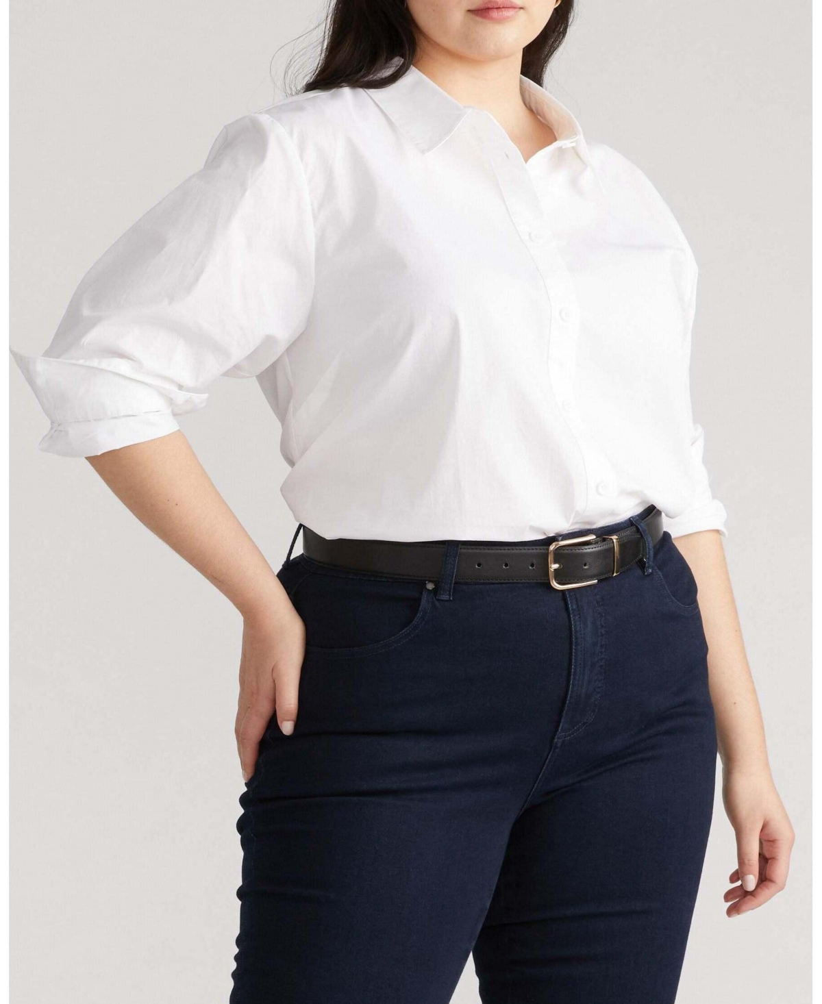 Click here for Universal Standard Plus Size The Artist Poplin Shi... prices