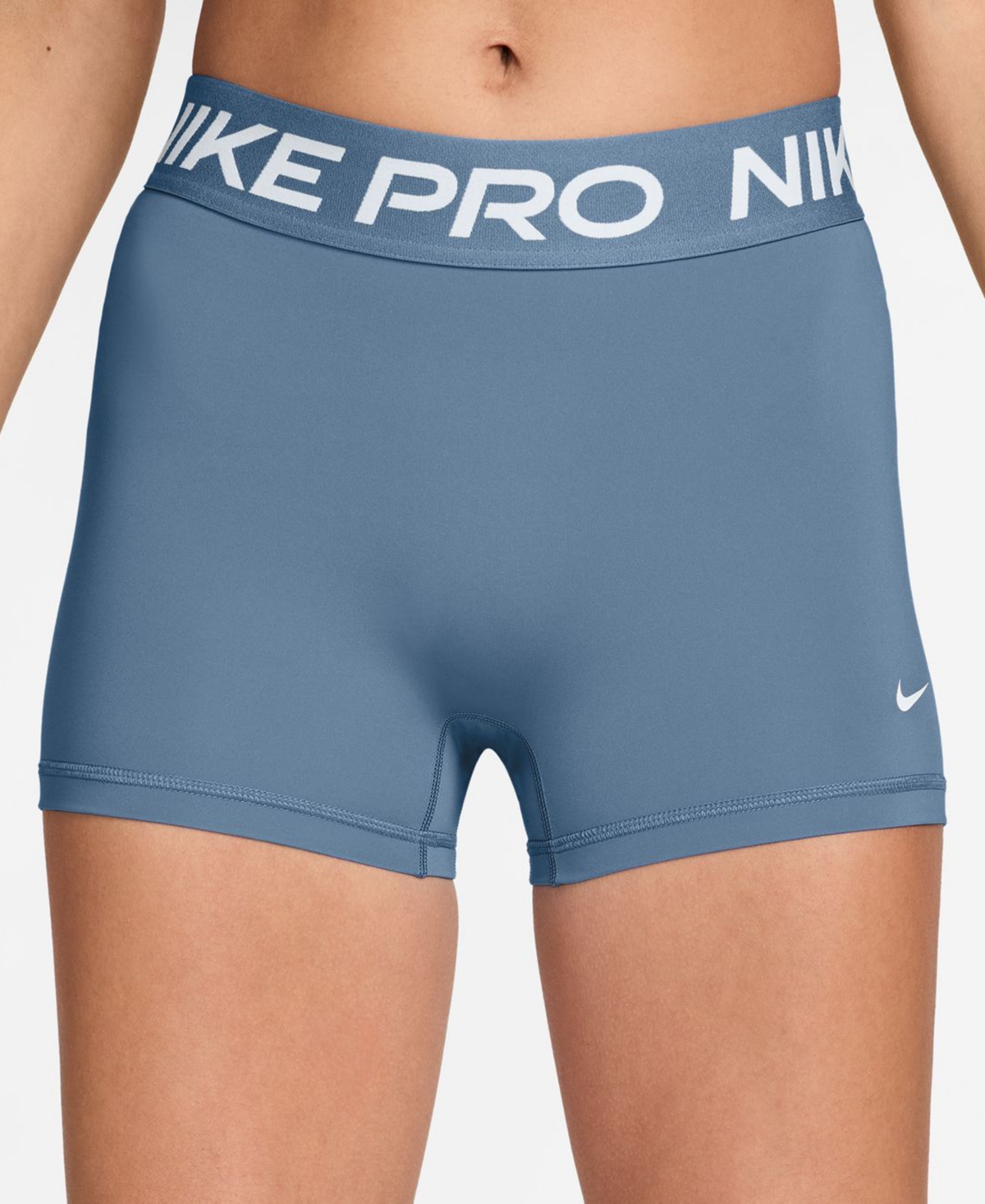 Click here for Nike Womens Mid-Rise Biker Shorts - Work Blue/whit... prices