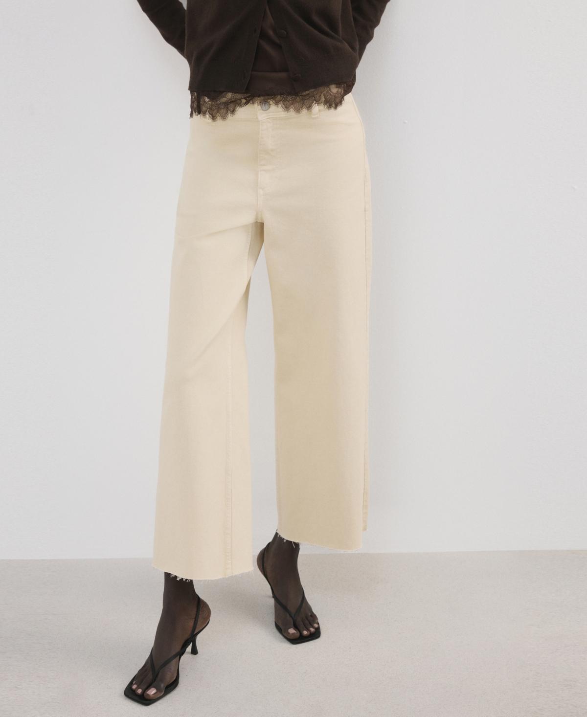 Click here for Mango Womens Catherin Culotte High-Rise Jeans - Va... prices