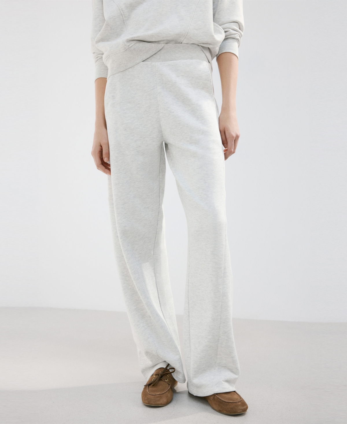 Click here for Mango Womens Cotton Jogger-Style Trousers - Gray prices