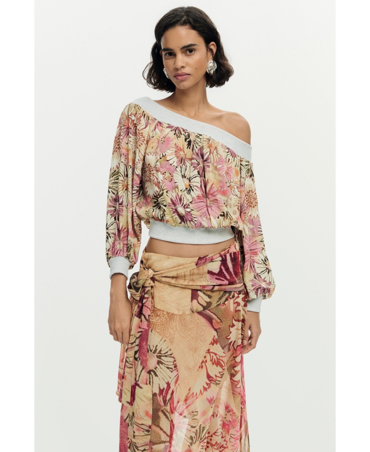 Click here for Desigual Womens Printed Strapless Blouse - Bright... prices