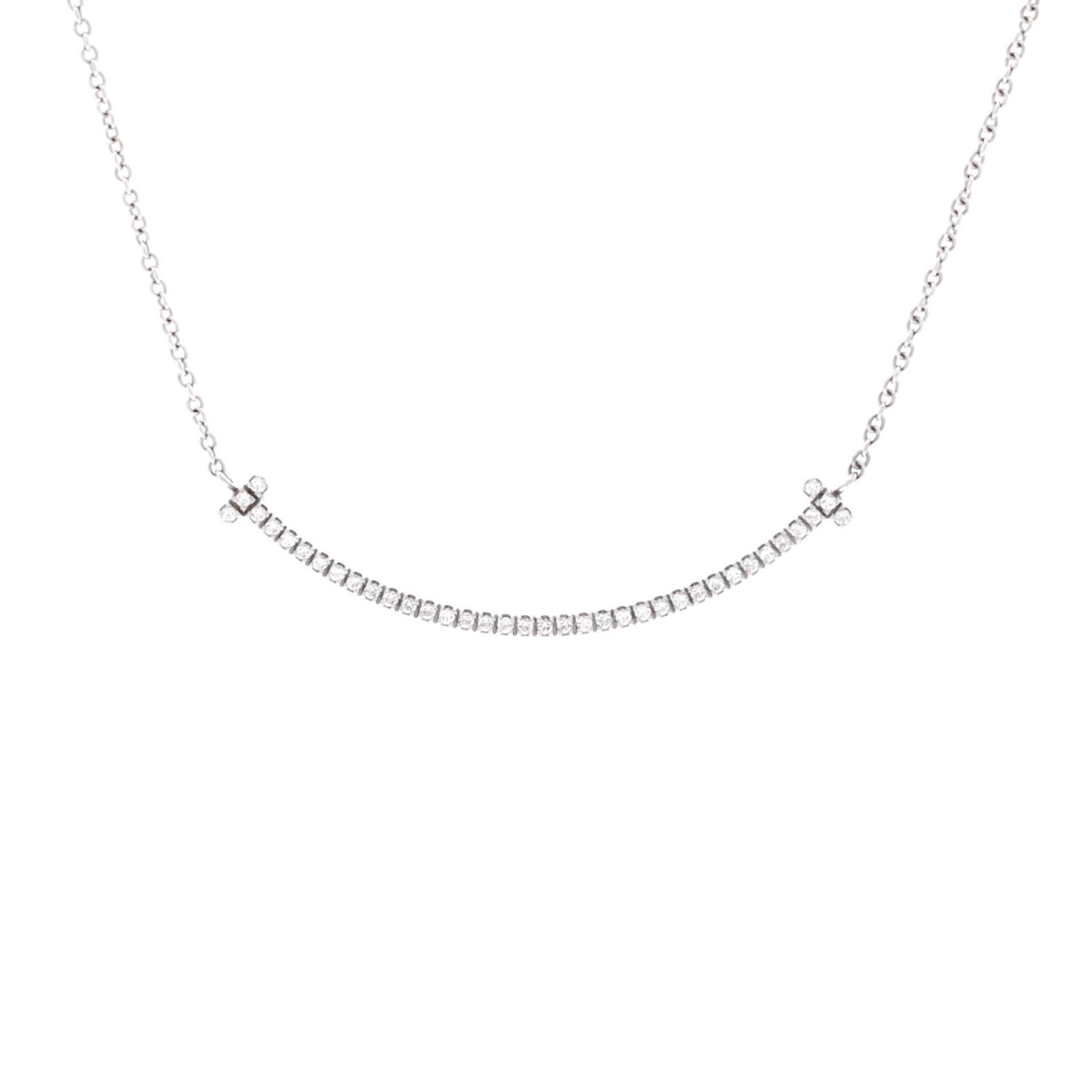 Click here for Pre-Owned Tiffany & Co T Smile Pendant Necklace -... prices