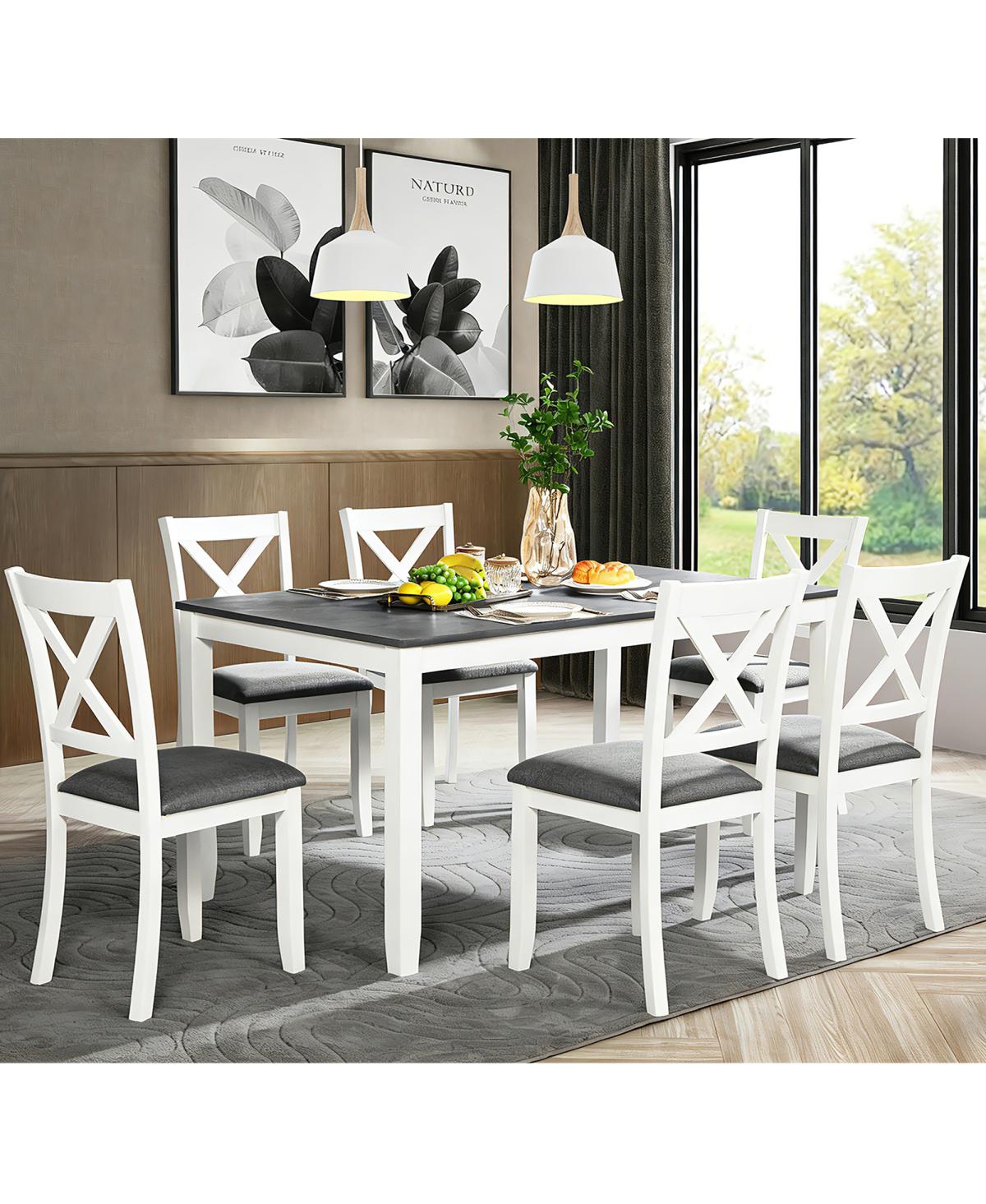 Click here for Streamdale Furniture 7-Piece Solid Wood Dining Set... prices