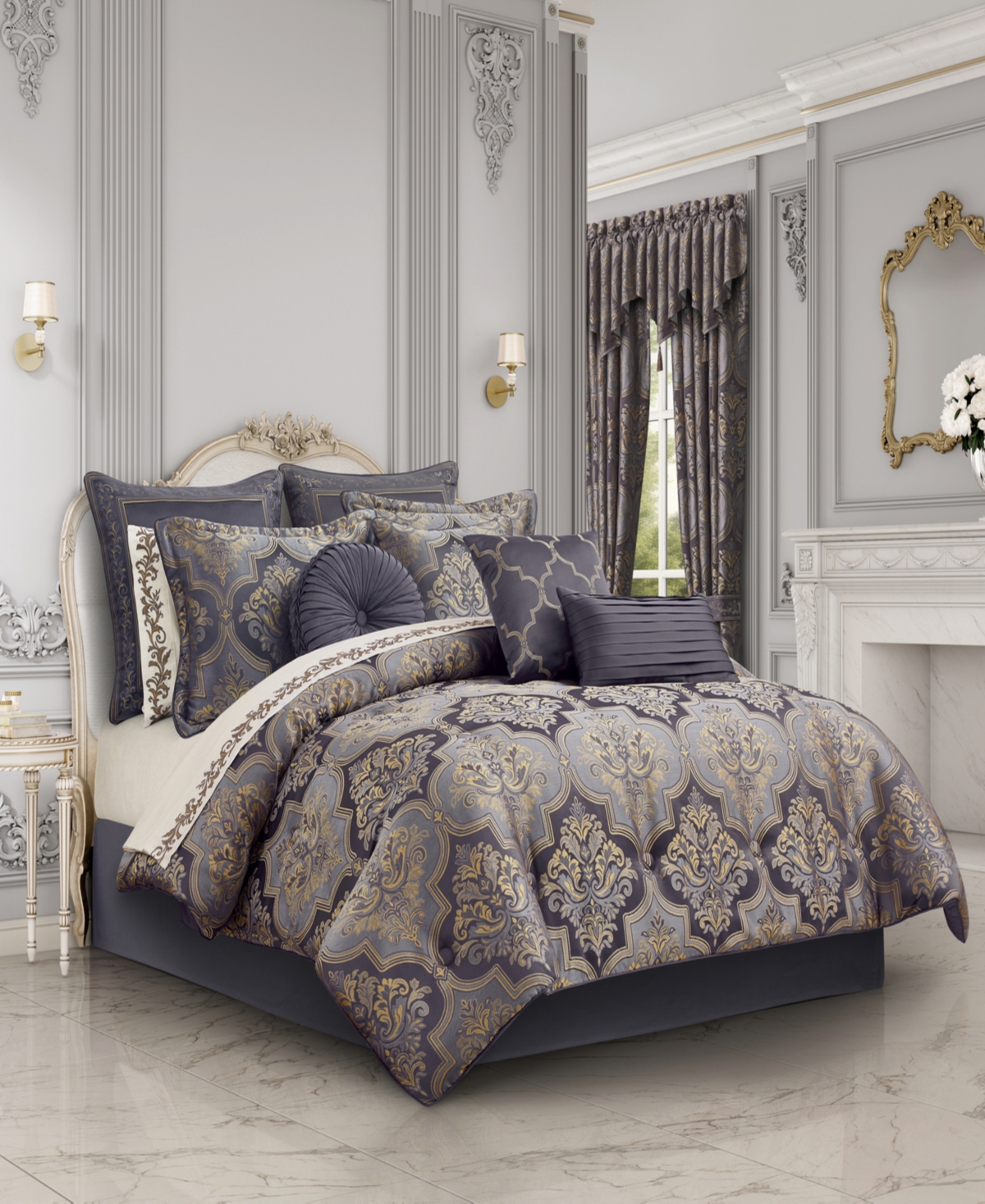 Click here for Five Queens Court Manchester Floral 4-Piece Comfor... prices